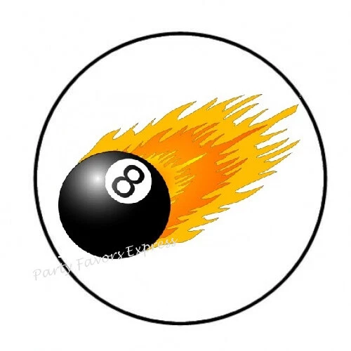 Billiards Pool 8 Ball Stickers Party Favors Phone Decal Water Bottle ...