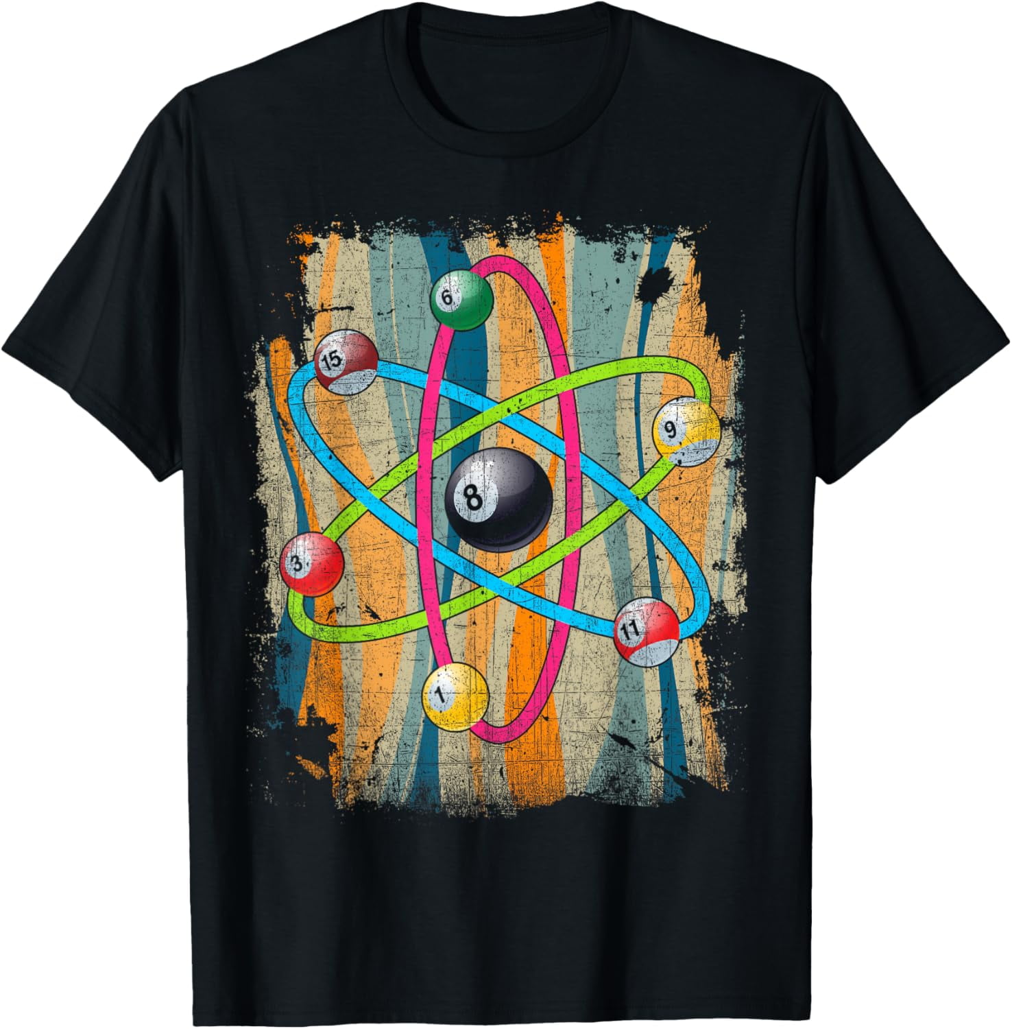 Billiards Pool Hall Sports Bar Atom Shooting 8 Ball T-Shirt - Walmart.com