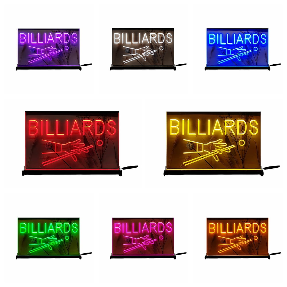 Billiards Pool Room Table Bar Pub Vintage LED Neon Sign-Posters ...