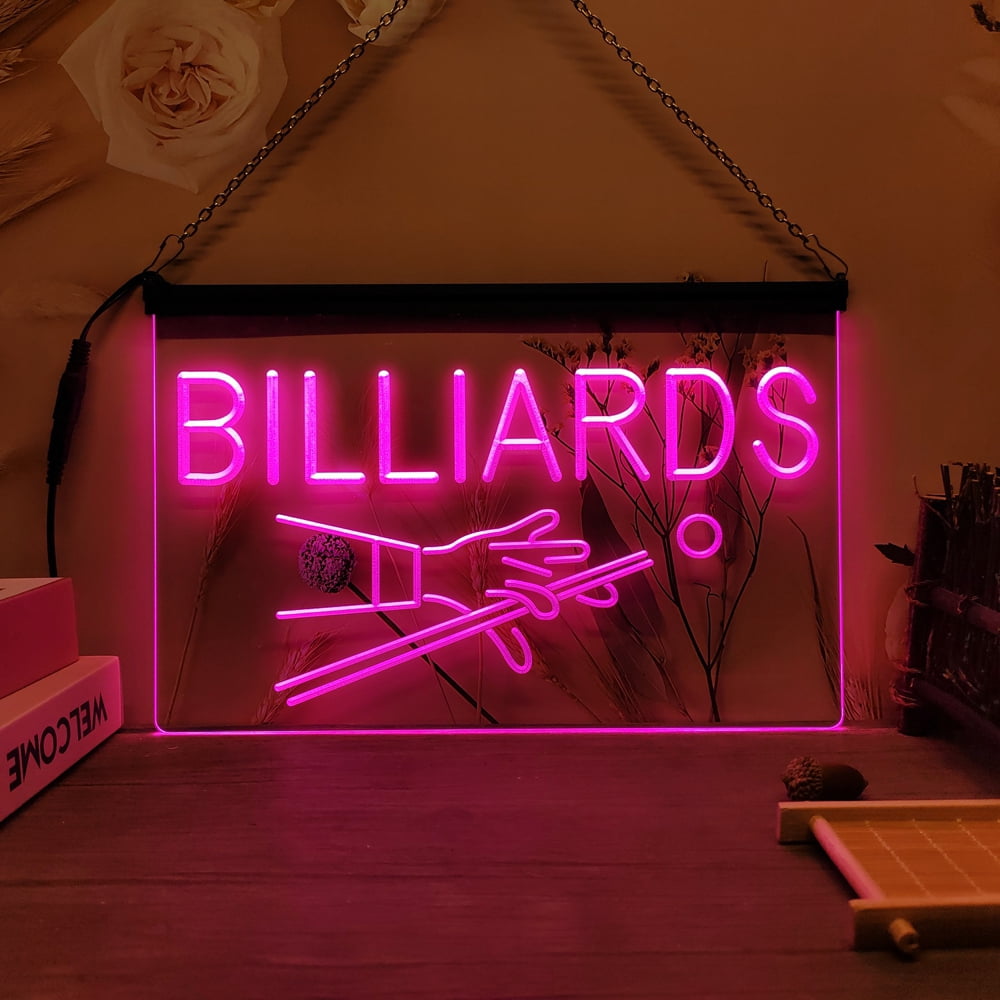Billiards Pool Room Table Bar Pub Vintage LED Neon Sign-Posters ...