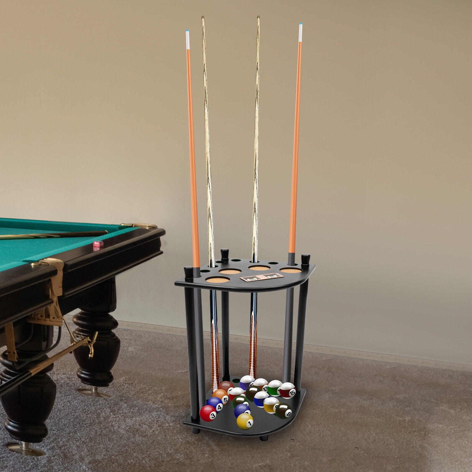 Billiards Pool Stick Holder,Pool Cue Rack Solid Wood Pool Stick Holder ...