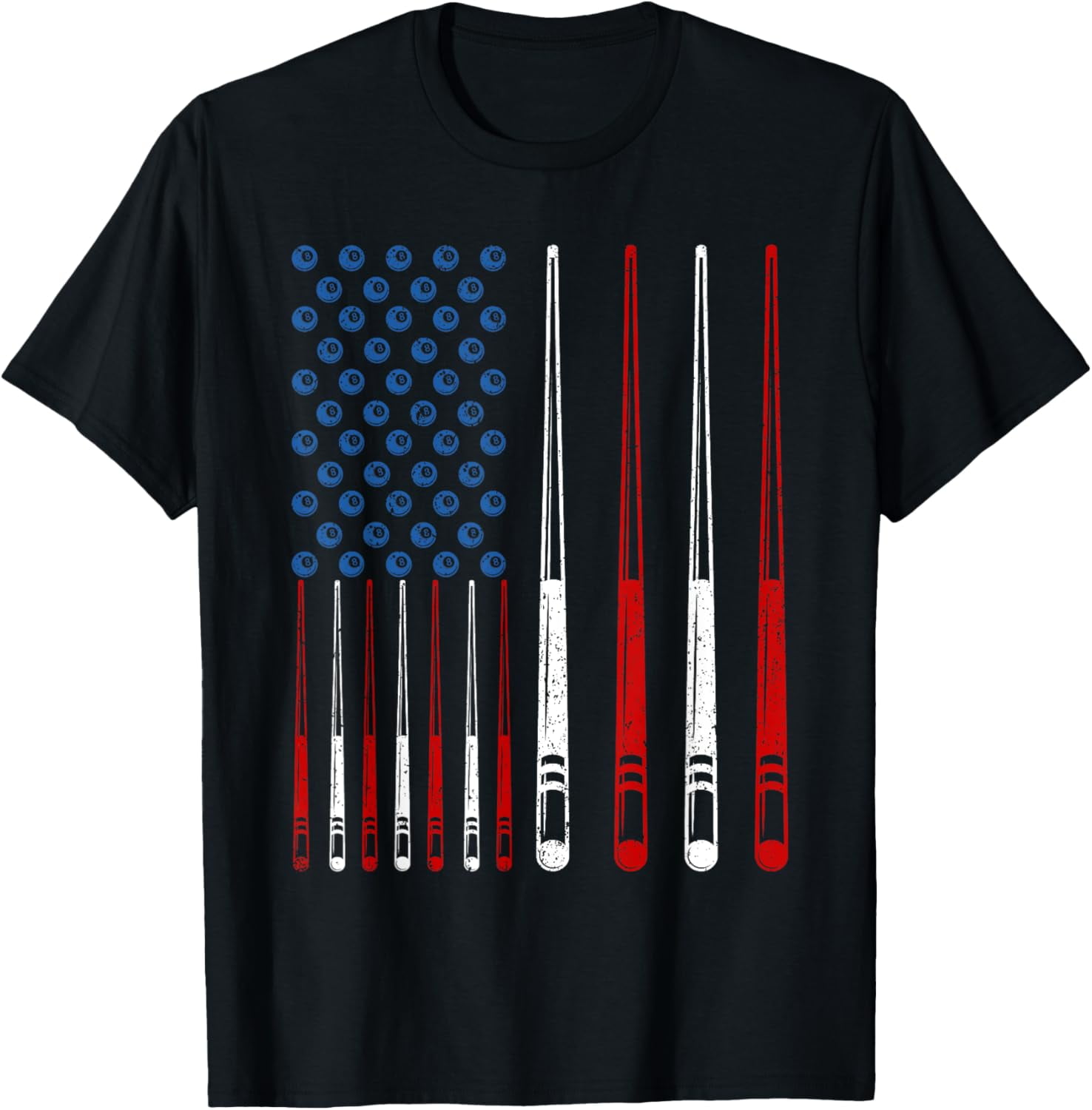 Billiards Queue Sticks, Snooker American Billiards T-Shirt - Walmart.com