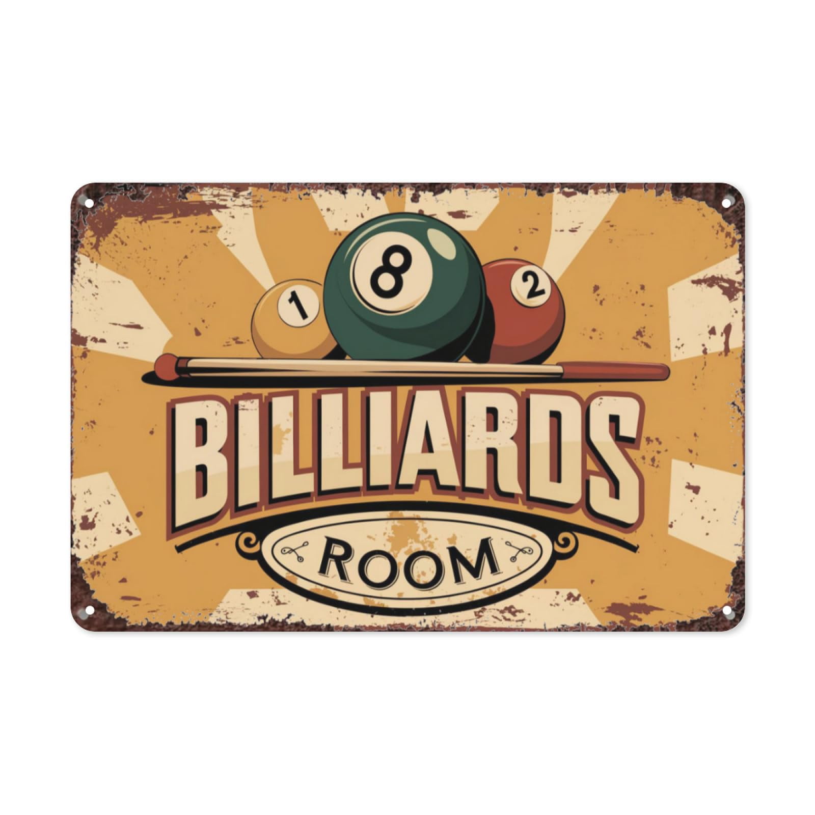 Billiards Room Billiards Pool Table Vintage Tin Sign, 8X12 Inch Retro ...