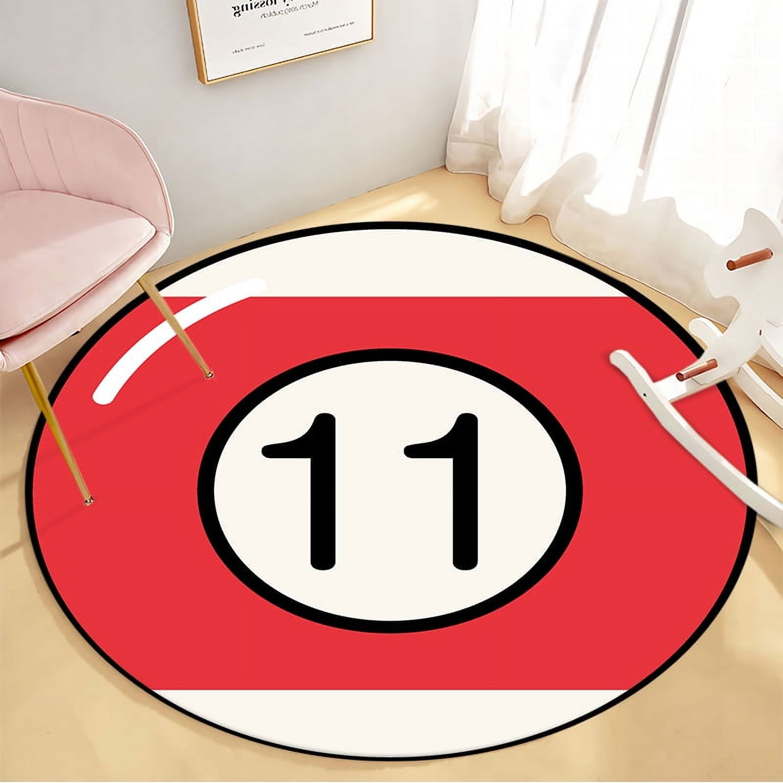 Billiards Round Carpet Floor Mat Retro Black Hip Hop Carpets for Bed ...