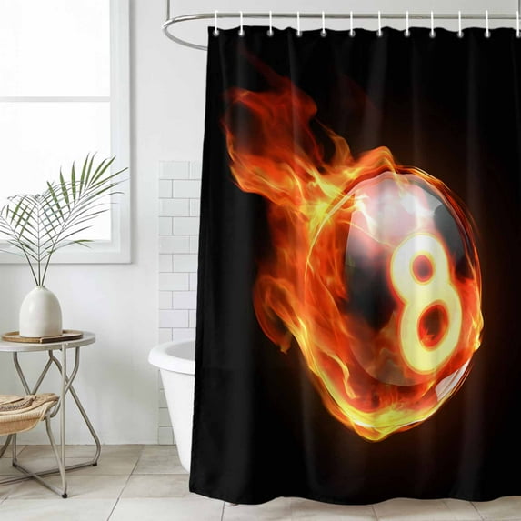 Billiards Small Stall Shower Curtain, Waterproof Shower Curtains for ...