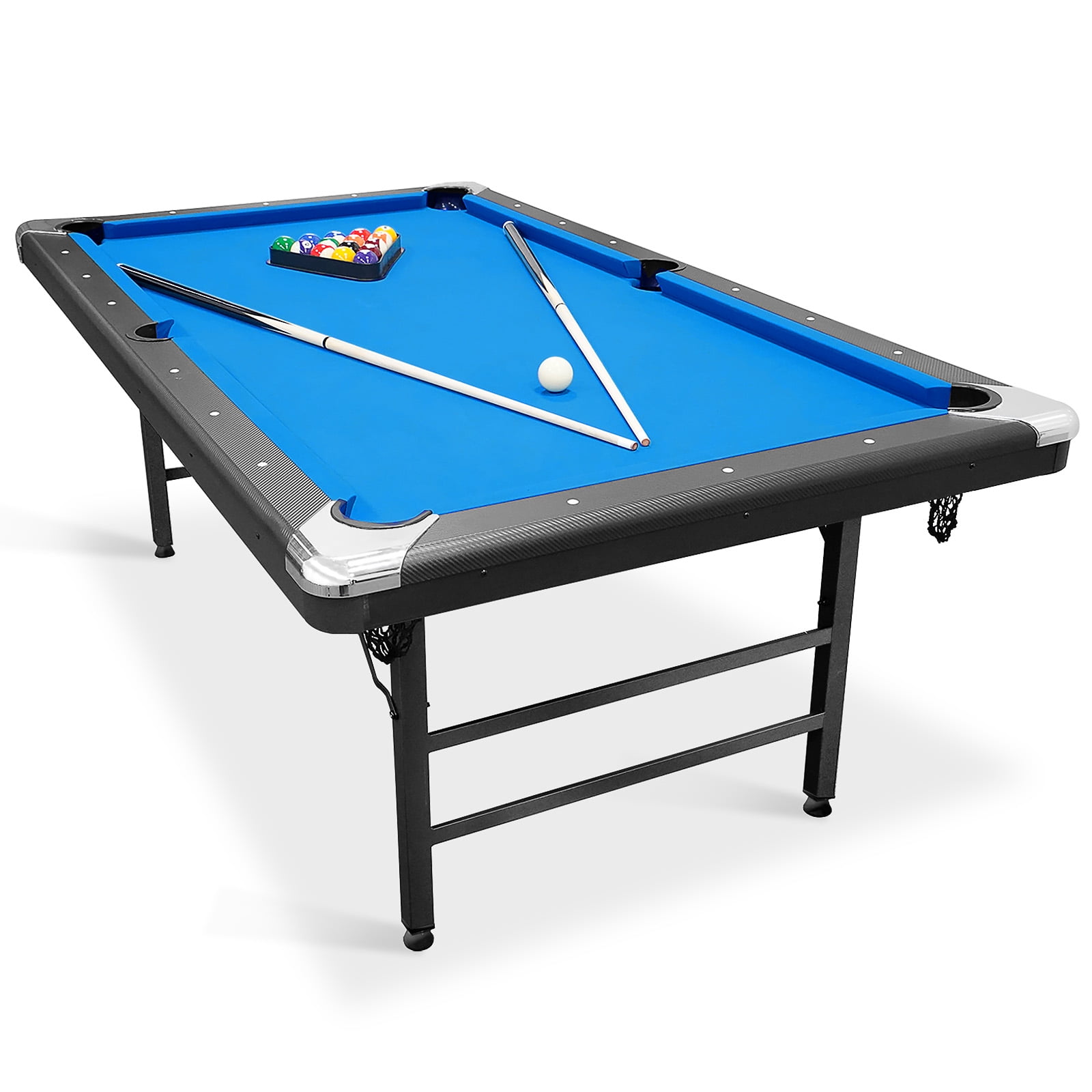 Billiards Table, 7 ft Pool Table, Portable Foldable Space-Saving Table ...