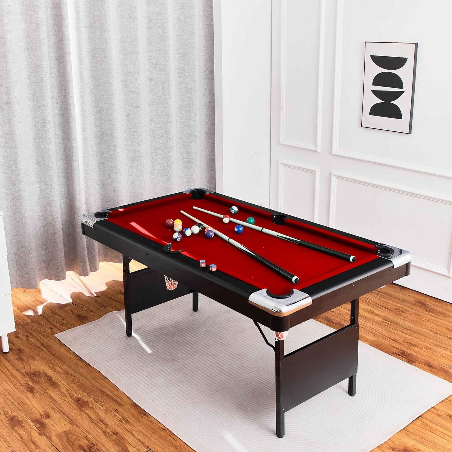 Billiards Table, Portable Pool Table, Foldable Billiard Table Set ...
