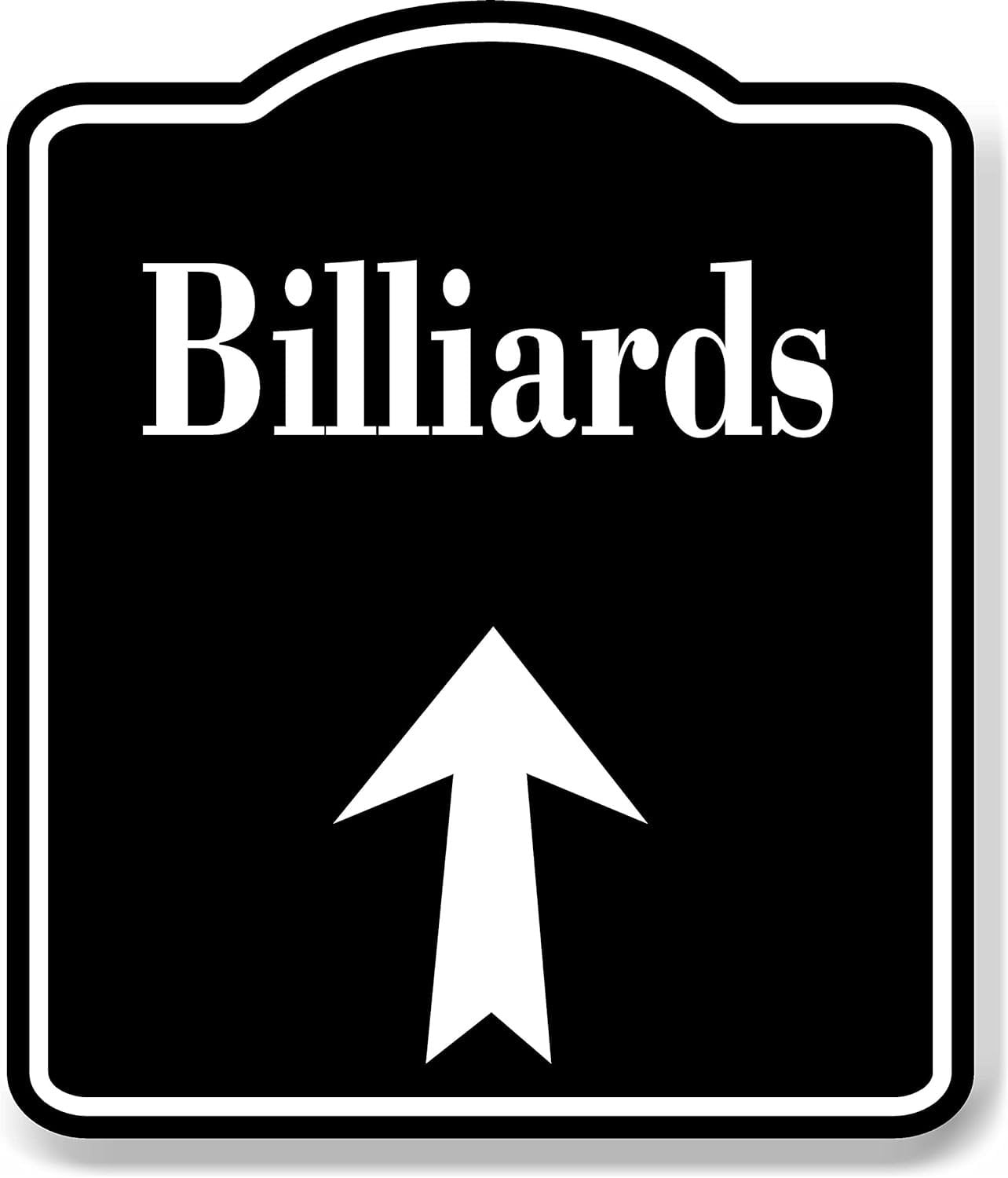 Billiards Up Arrow BLACK Aluminum Composite Sign, 15"x18" - Walmart.com