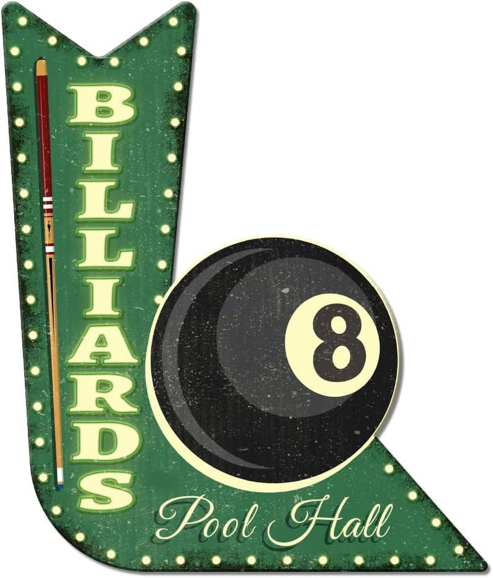 Billiards Vintage Metal Tin Sign 9.1x10.6inch Retro Arrow Sign Plaque ...