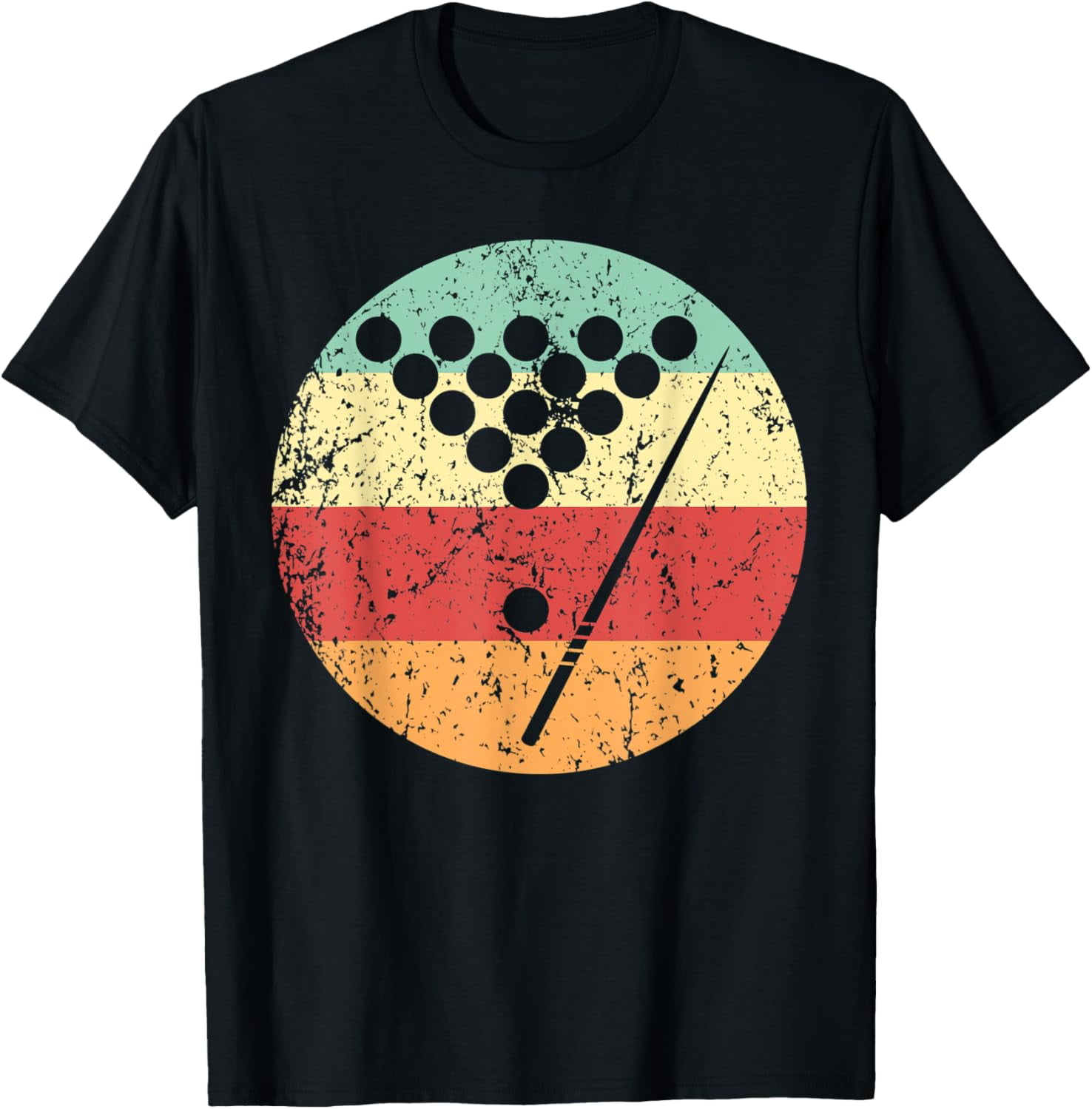 Billiards Vintage Pool Cool Retro 1970's Style Circle T-Shirt - Walmart.com