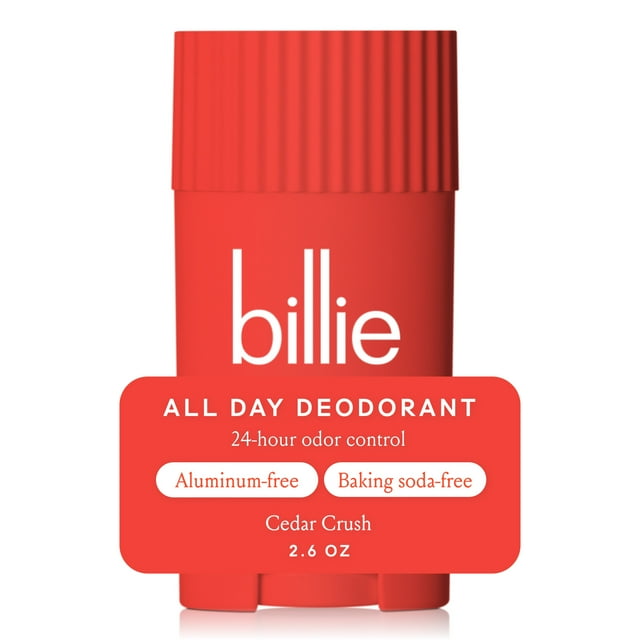 Billie All Day Womens Deodorant Stick, 2.6 oz, Cedar Crush Scent, 24 ...