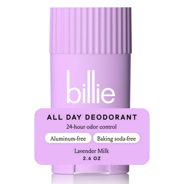 Billie All Day Womens Deodorant Stick, 2.6 oz, Lavender Milk Scent, 24 ...