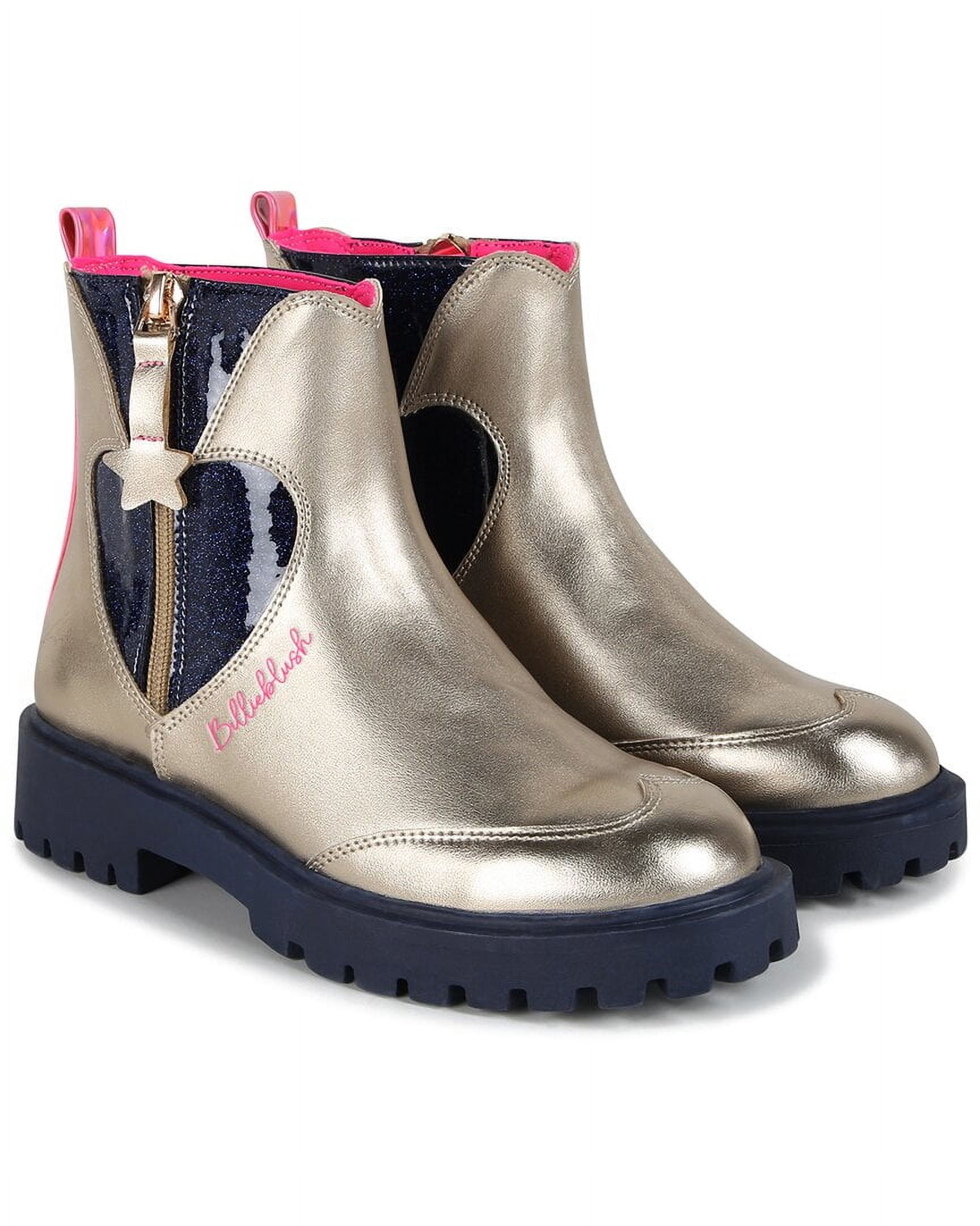 Billieblush Sequin Heart Metallic Boot, 28, Gold - Walmart.com