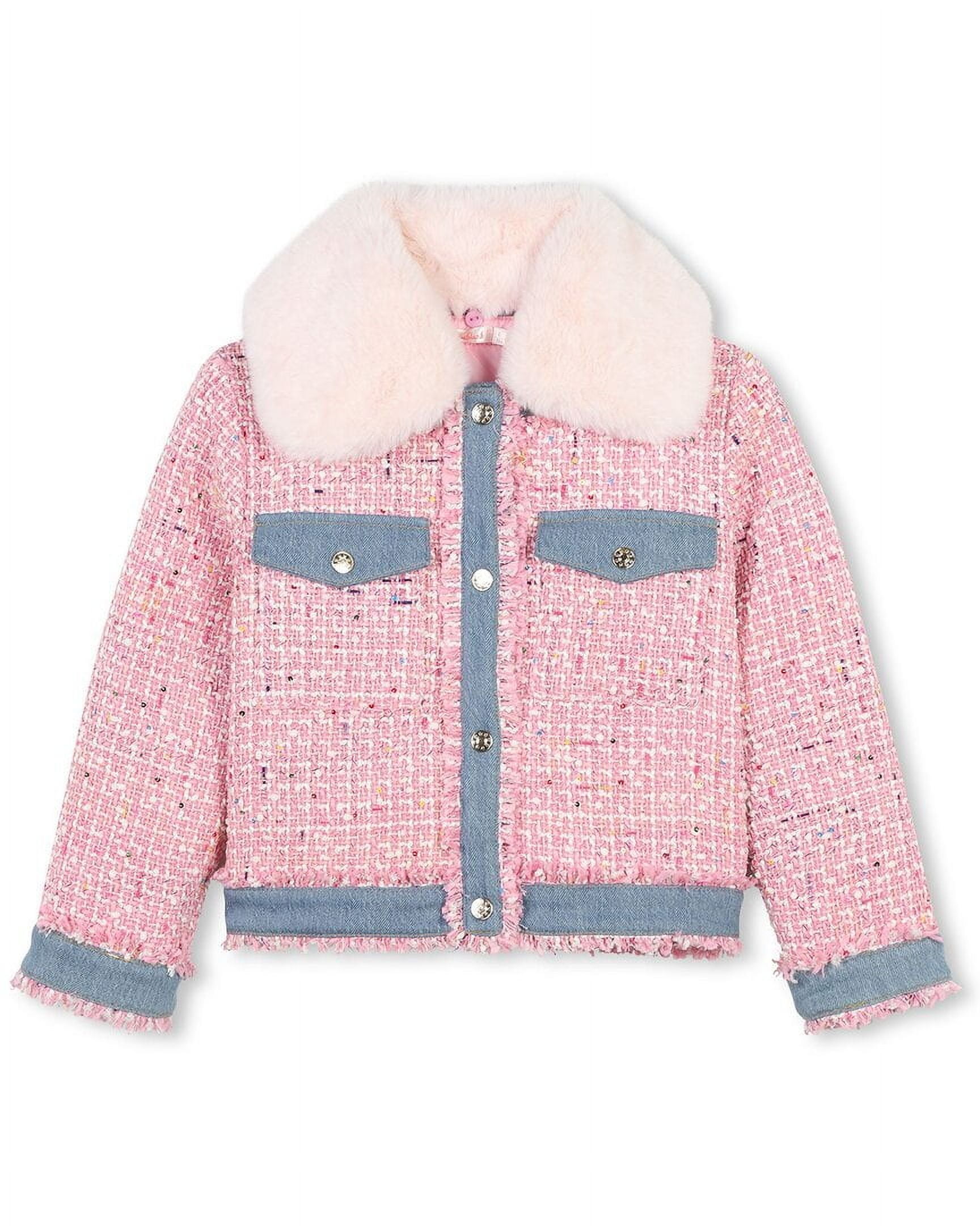 Billieblush girls Tweed Shearling Jacket, 4Y, Pink - Walmart.com