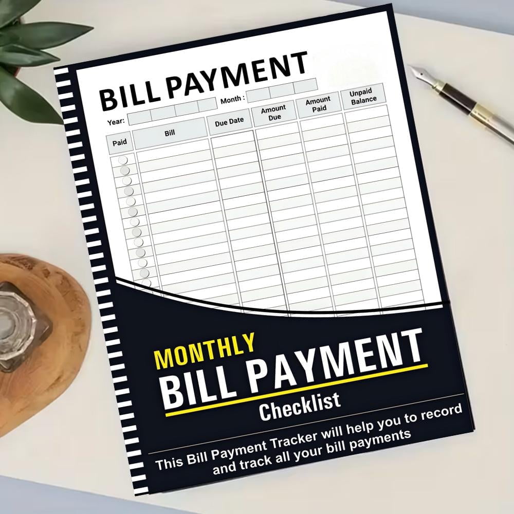 Billing Book - Monthly Bill Payment List, Daily Budgeting, Double-sided ...