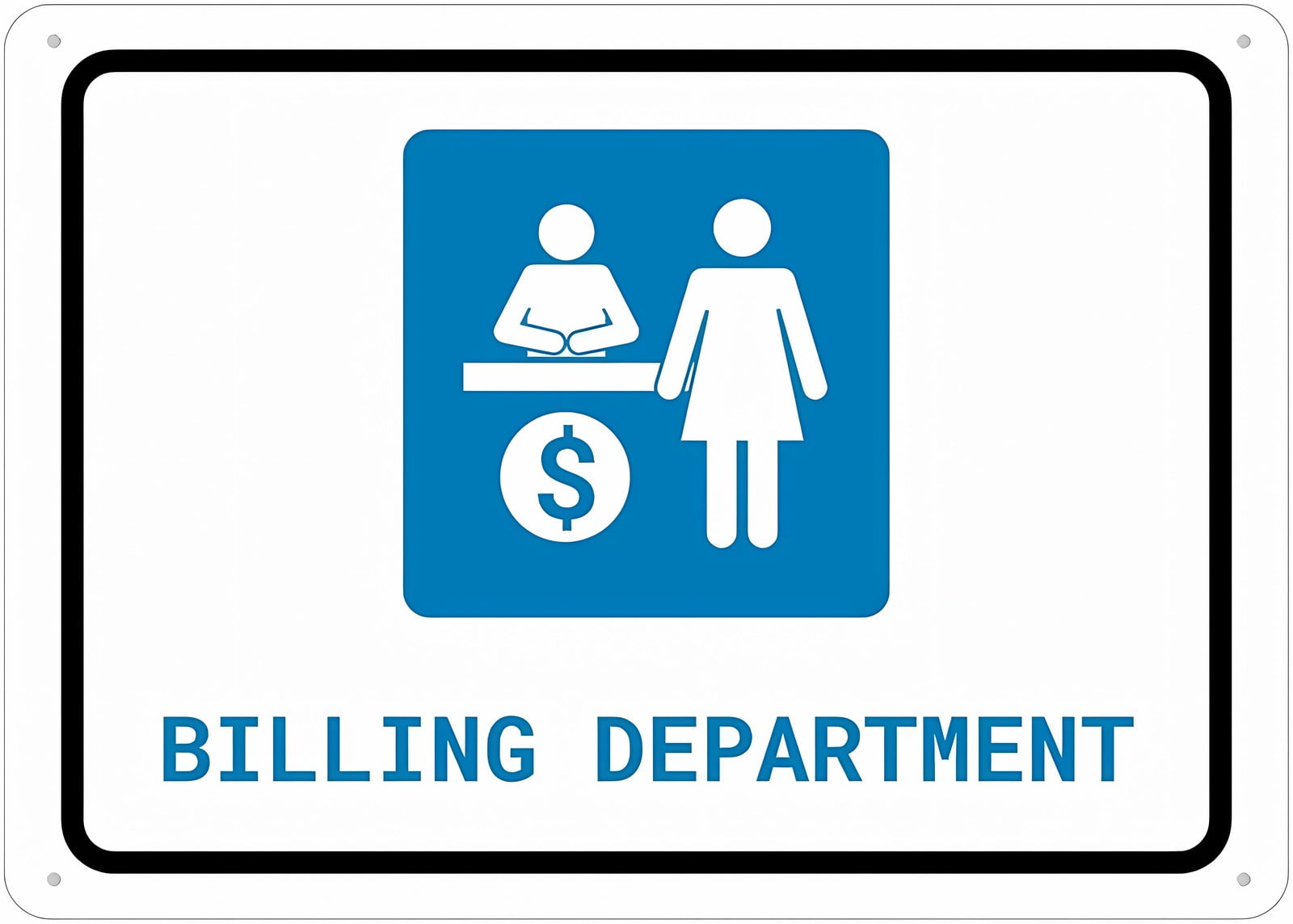 Billing Department Metal Aluminum Sign 12 x 8 Inches - Weather ...