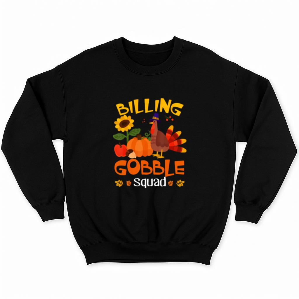 Billing Gobble Squad Turkey Funny Thanksgiving Theme Themed Graphic ...