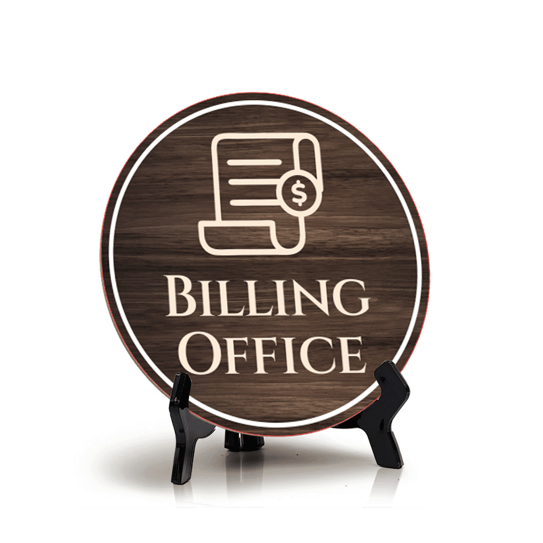 Billing Office Circle Table Sign with Acrylic Stand (5x5") - Walmart.com