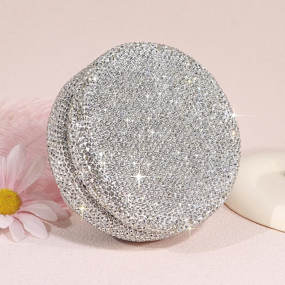 Billing Rhinestone Empty Makeup Powder Container with10ml Puff Loose ...