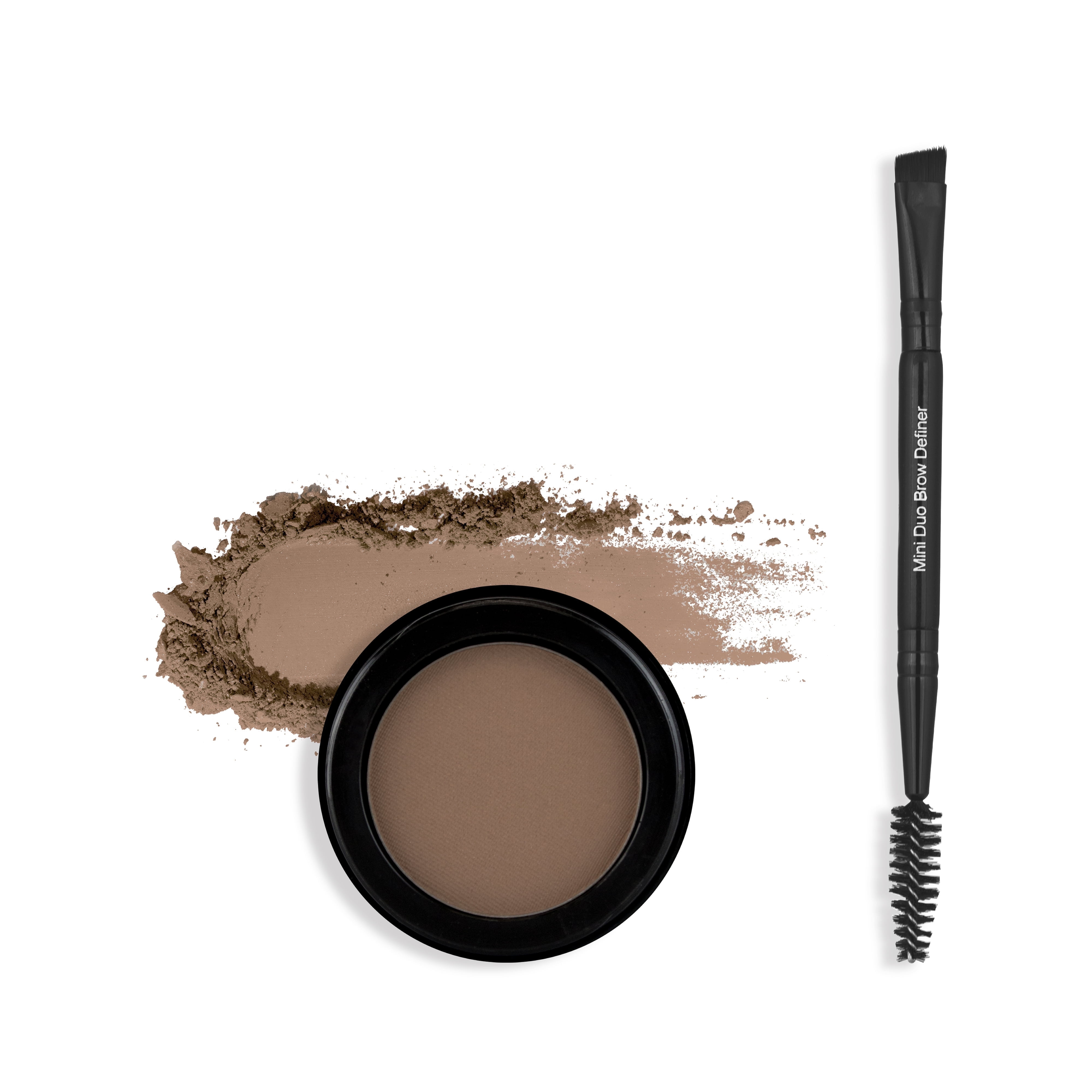 bdb Eyebrow Powder & Duo Definer Brush - Light Brown - Lightweight ...