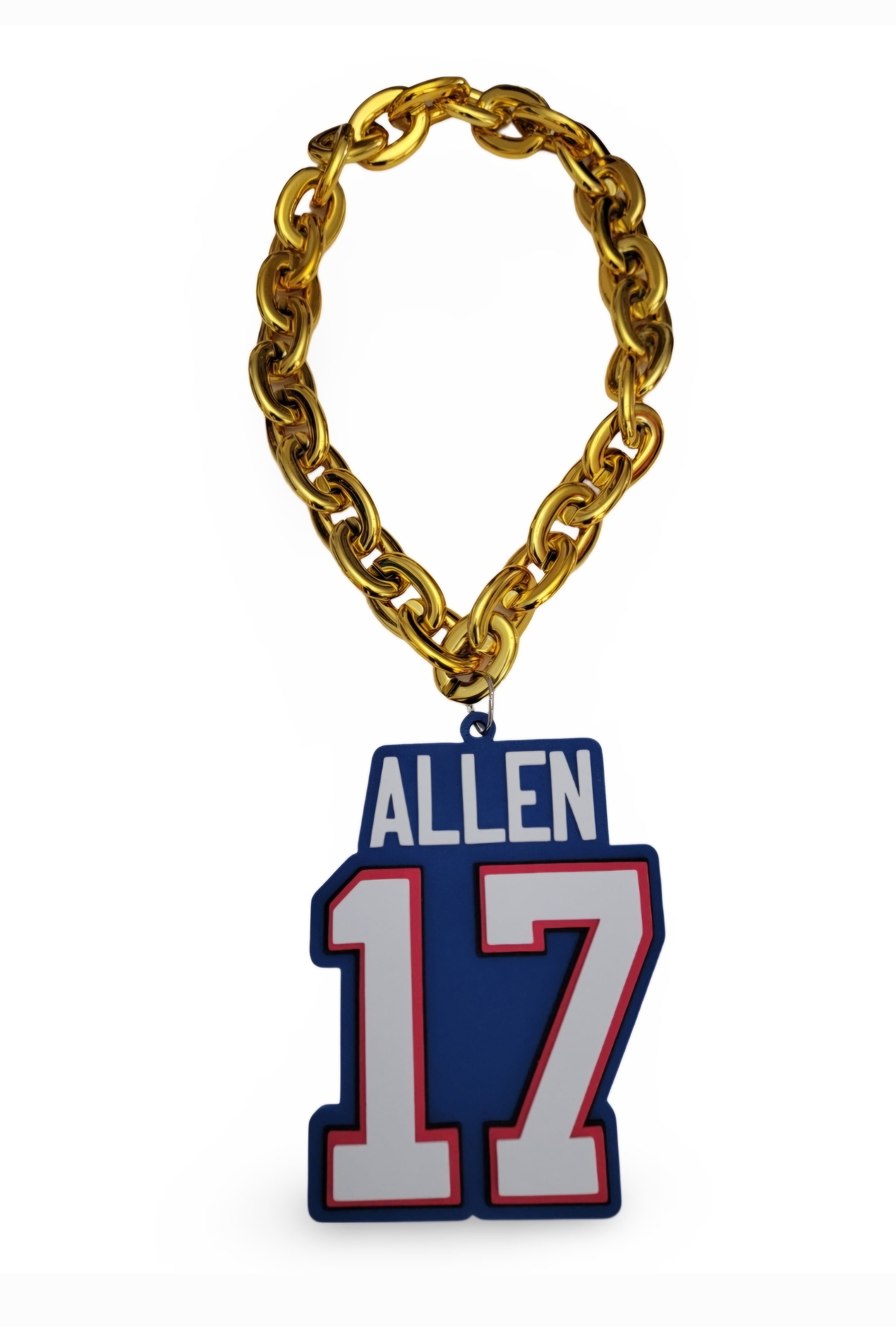 Bills #17 Josh Allen Big Player Chain Necklace – Buffalo Gold 34-Inch ...