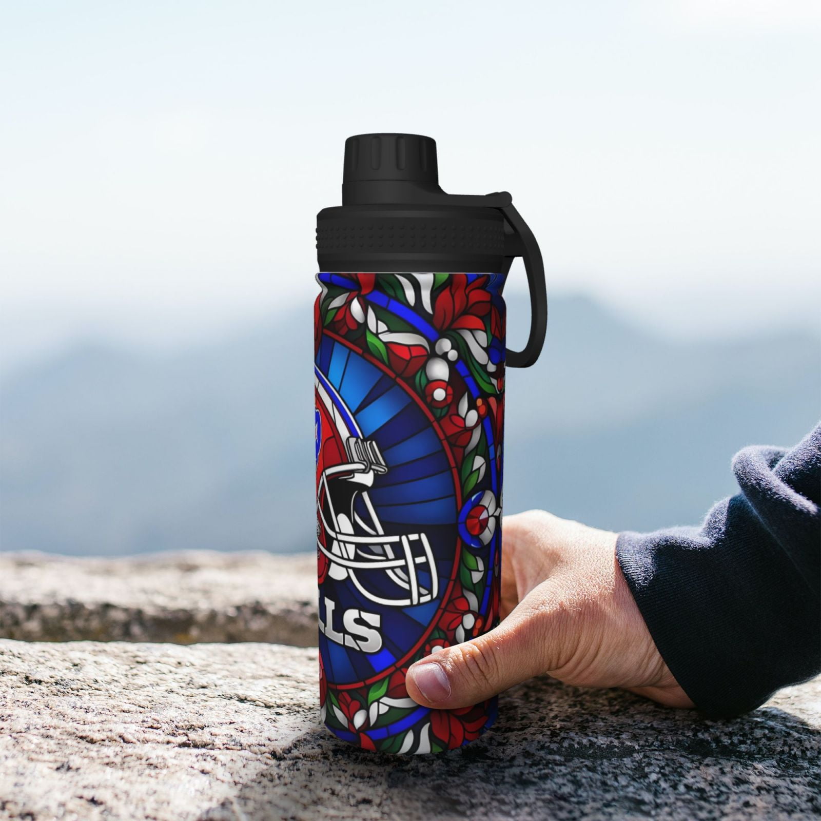 Bills 18OZ Sports Insulated Kettle Football Team Logo Print thermos cup ...