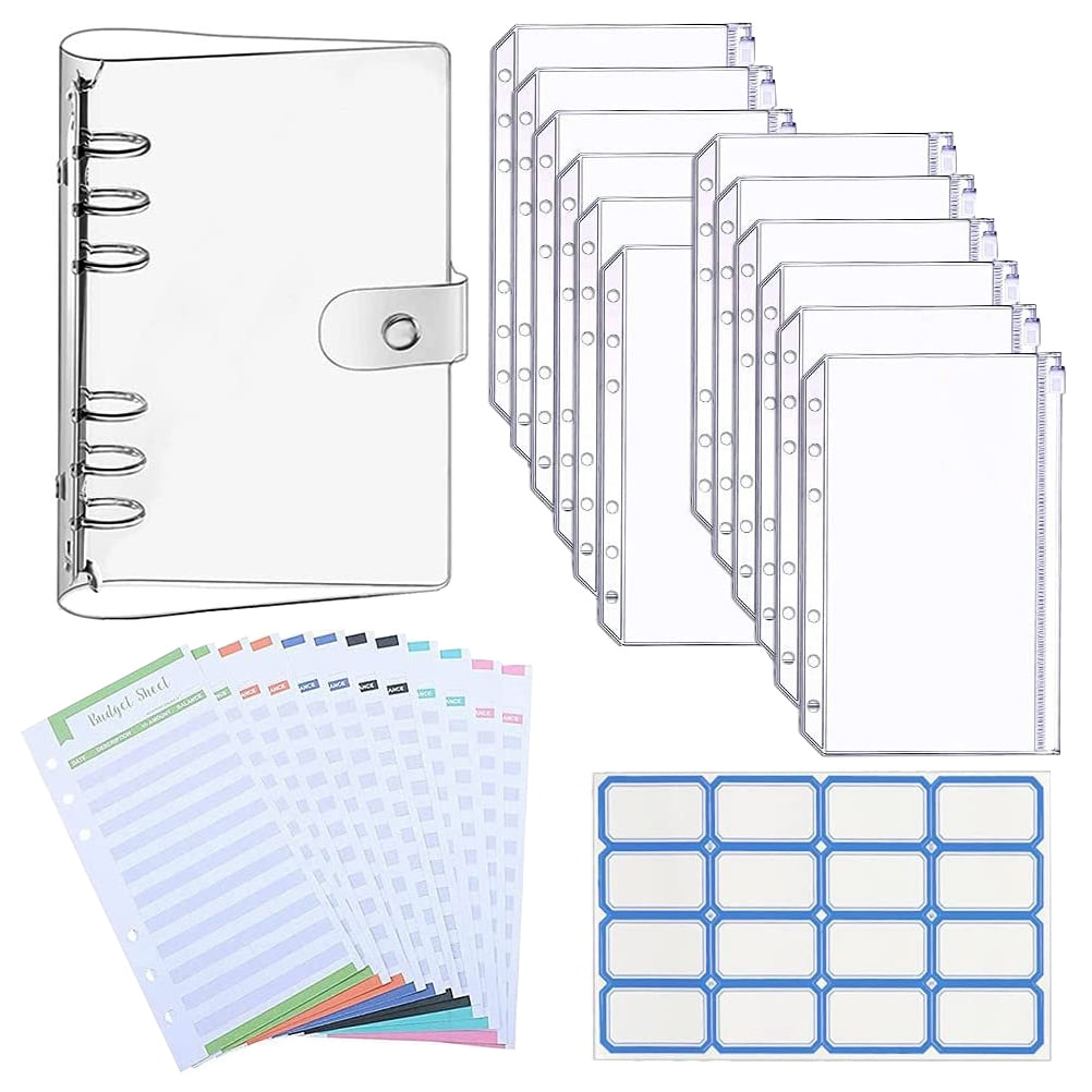 Worgeous 1 Set Binder with Zipper Envelopes Budgeting Cash Envelopes ...