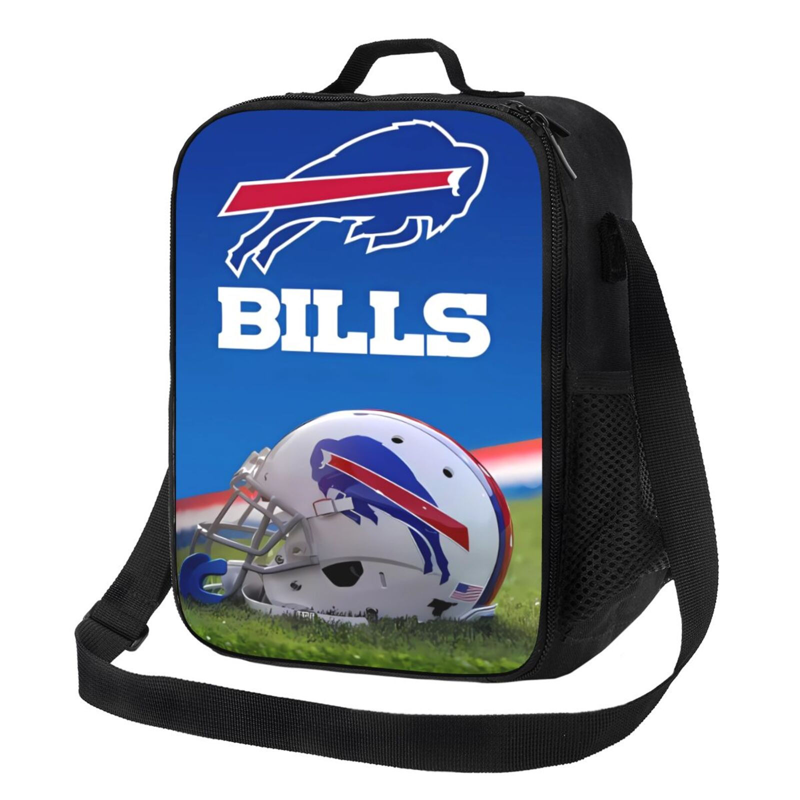 Bills Football Team Campus One Shoulder Insulated Lunch Bag, Unisex ...