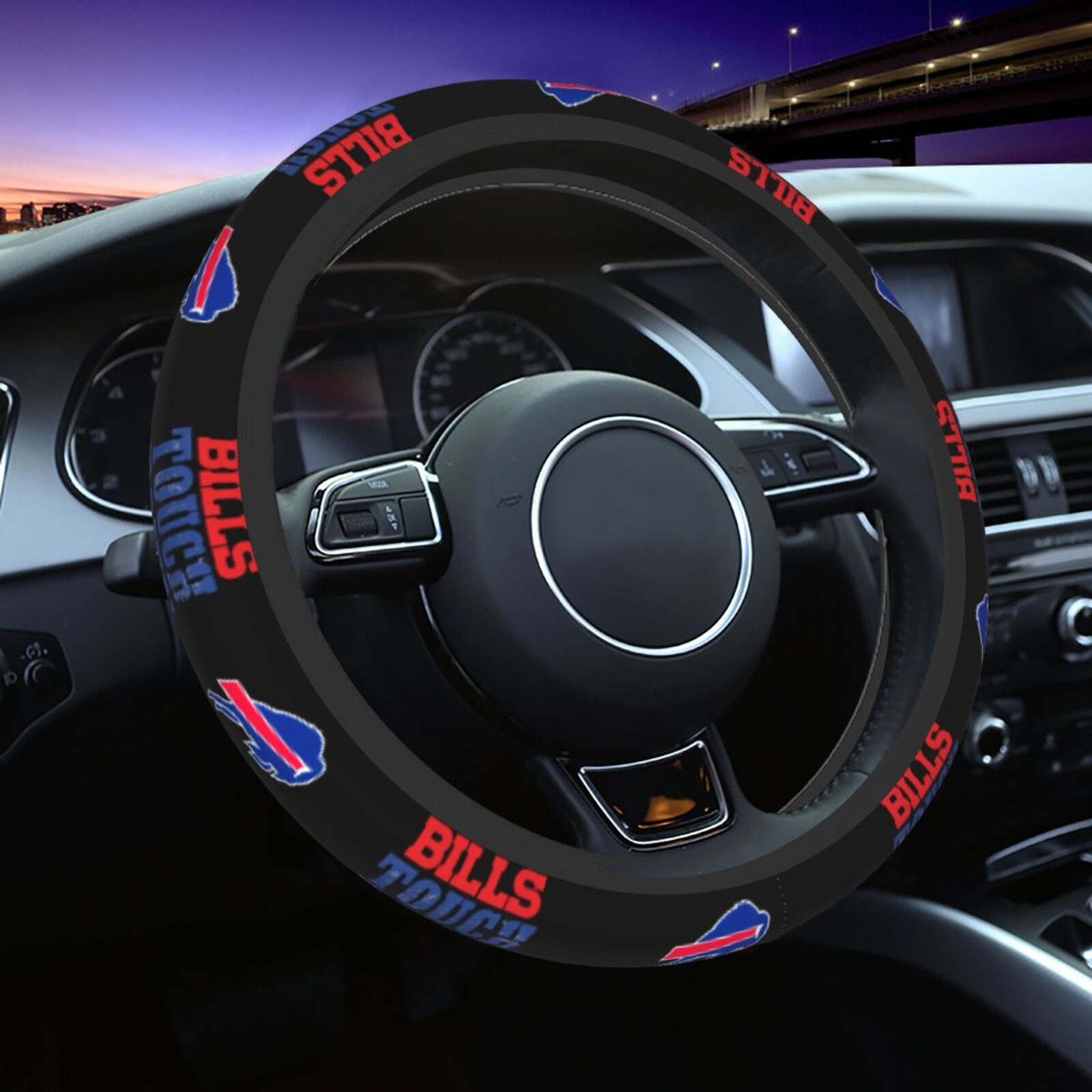 Bills Football Team Car Steering Wheel Cover Elastic Car Interior ...