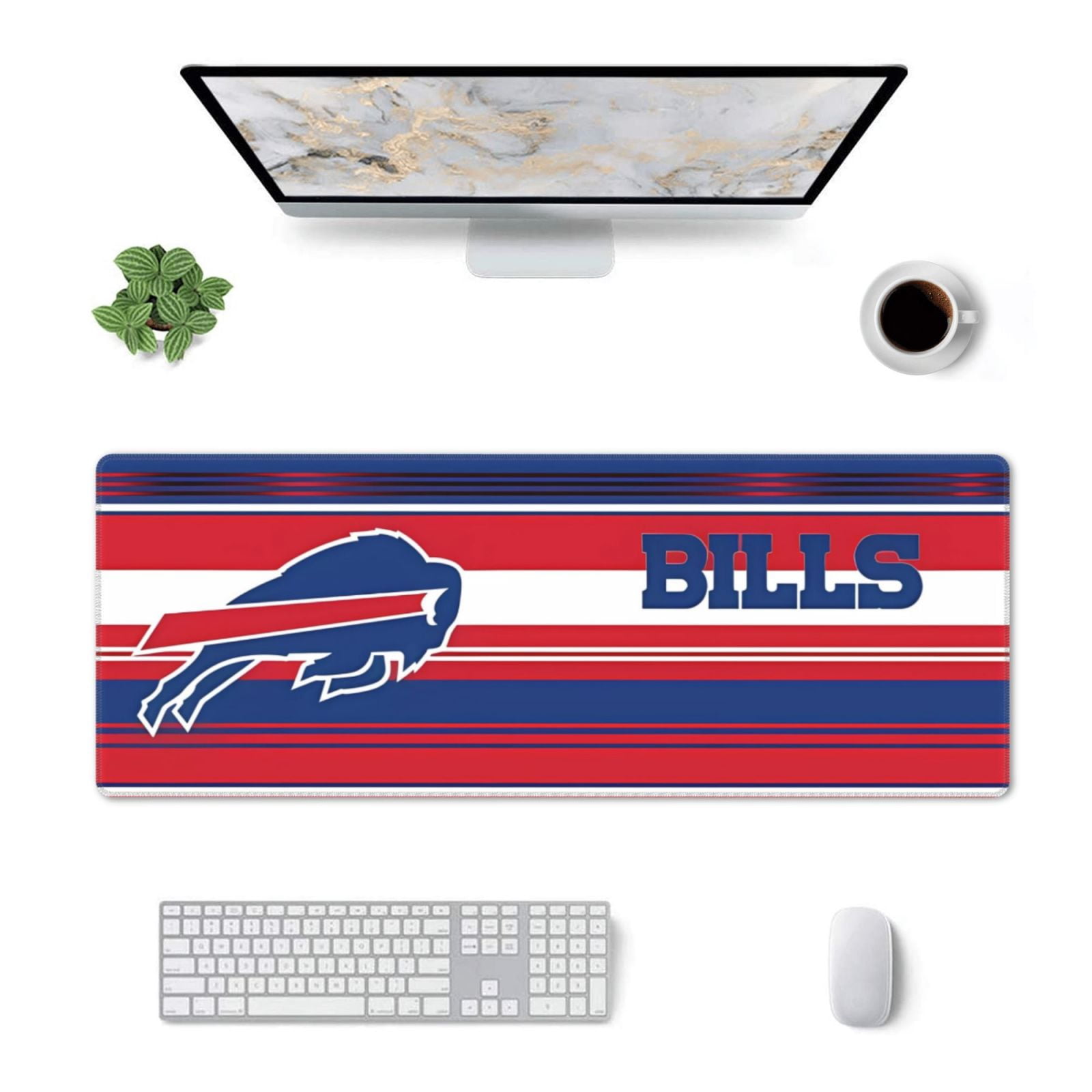 Bills Football Team Oversized Rubber Keyboard Mat 12x31.5in - Non-slip ...
