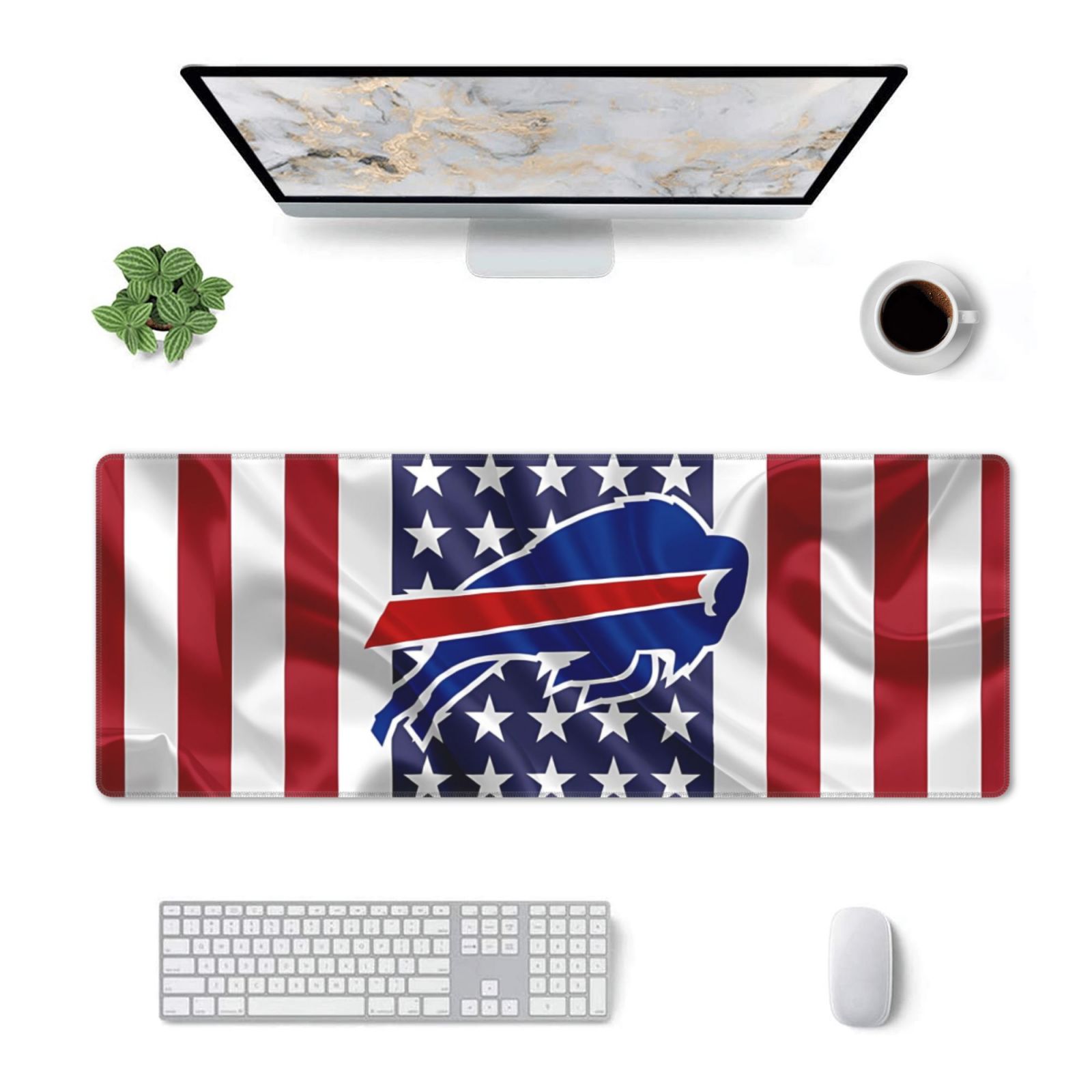 Bills Football Team Pattern Oversized Rubber Keyboard Pad 12x31.5 Inch ...
