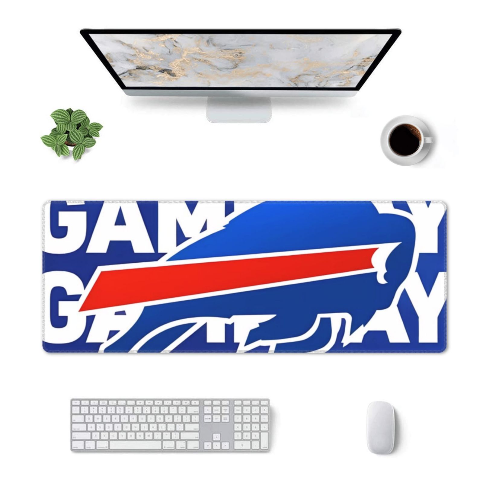 Bills Football Team Pattern Oversized Rubber Keyboard Pad 12x31.5 Inch ...