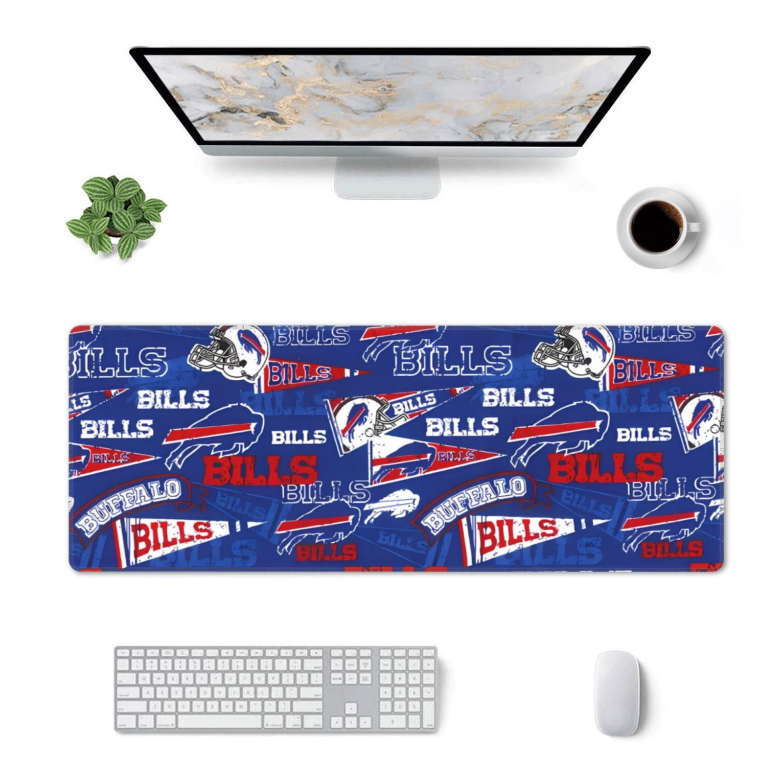 Bills Football Team Pattern Oversized Rubber Keyboard Pad 12x31.5 Inch ...