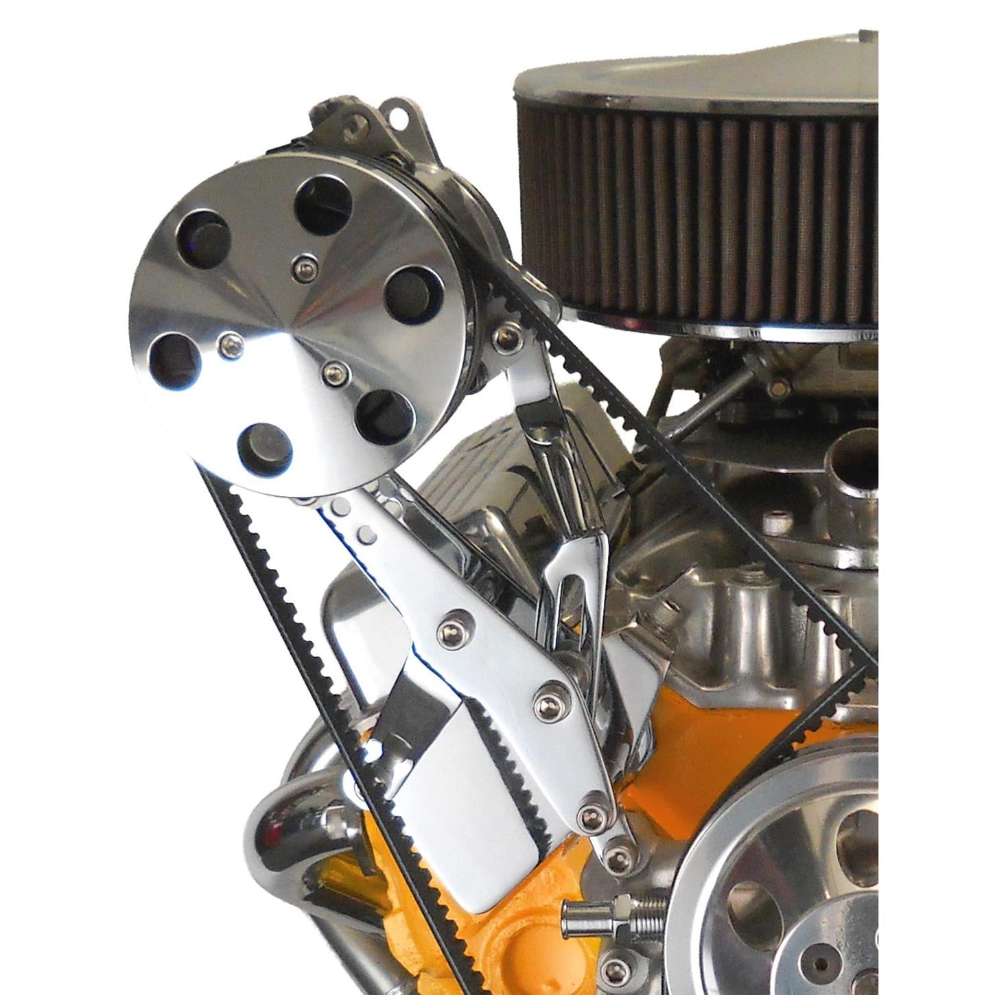 Bills Hot Rod Co.600 Series SBC Wide Set A/C Bracket, Long,Chrome ...