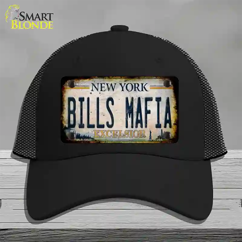 Bills Mafia New York Rusty Novelty License Plate Hat Tag Mesh Black ...
