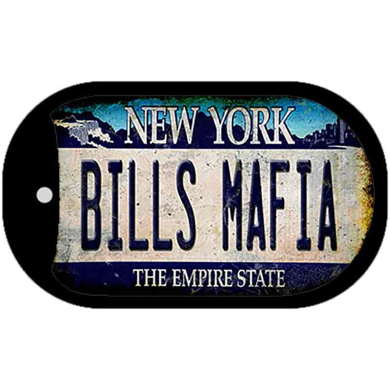 Bills Mafia Novelty Metal Dog Tag Necklace 2" x 1" Dog Tag (DT) - Walmart.com