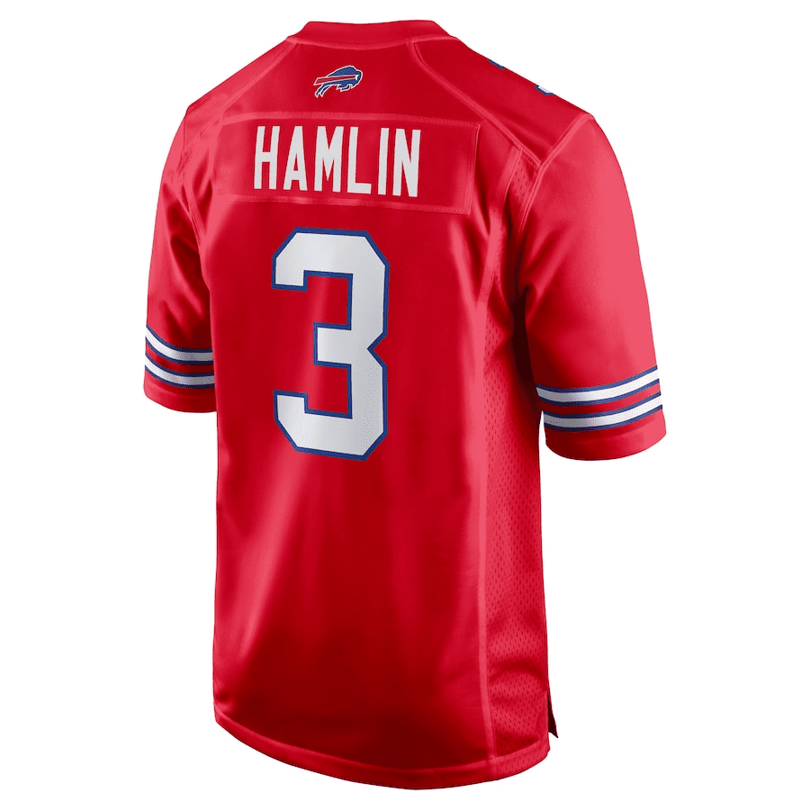 Billss Men's Home Limited Damar Hamlin#3 Fans short sleeve Game Jersey ...