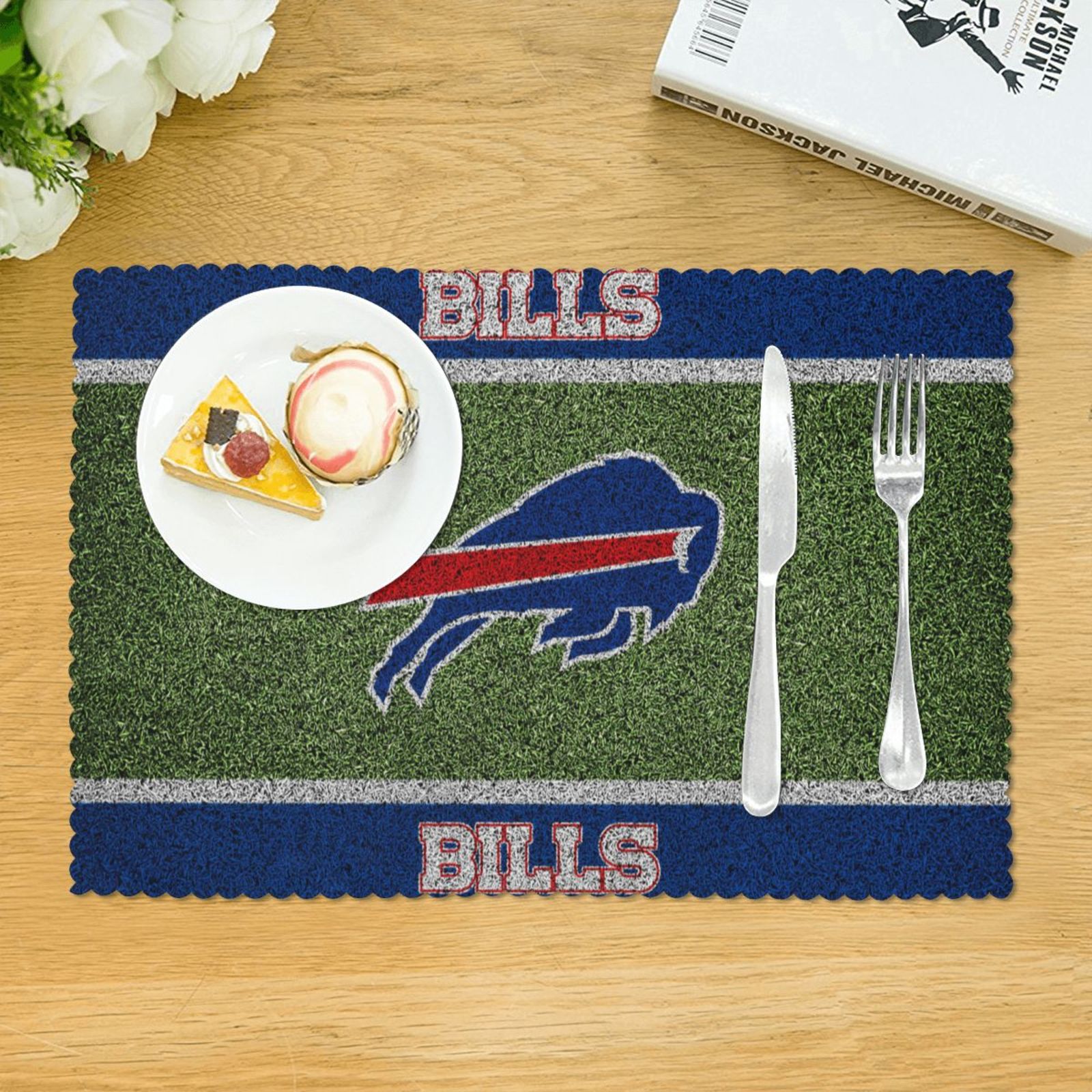 Bills Team Customized Plate Mat 12x18in (4 Pieces) Table Mat Anti-Oil ...