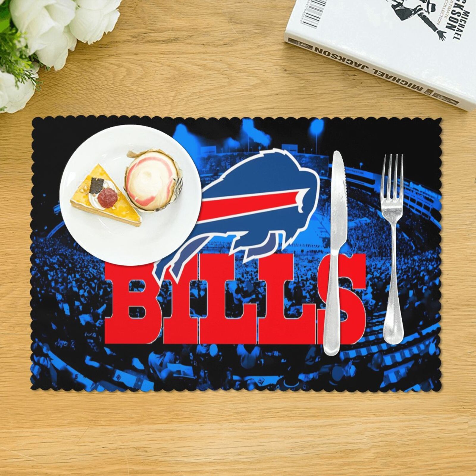 Bills Team Customized Plate Mat 12x18in (4 Pieces) Table Mat Anti-Oil ...