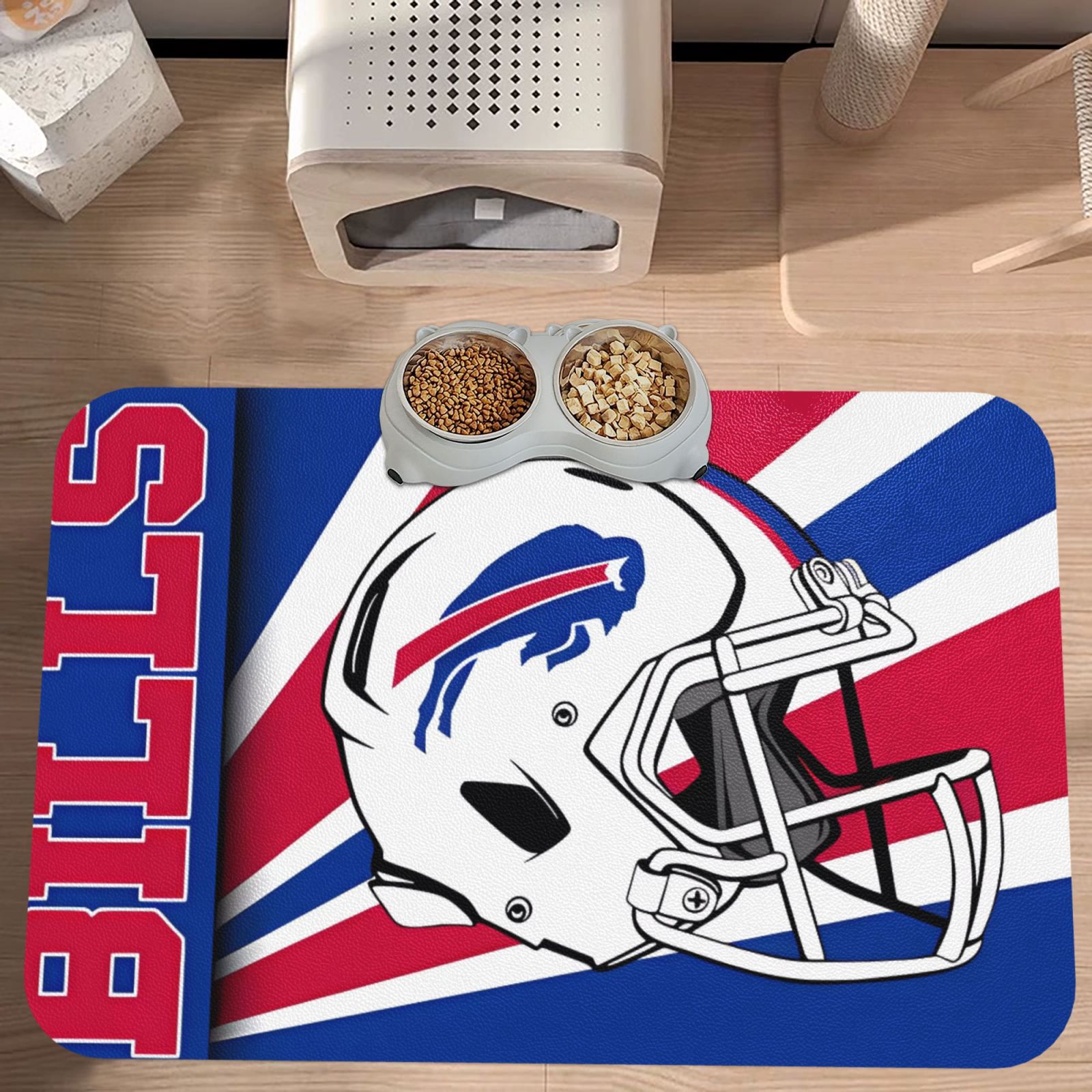 Bills Team Pet Placemats Absorbent Leather Non-slip Placemats Pet Cats ...