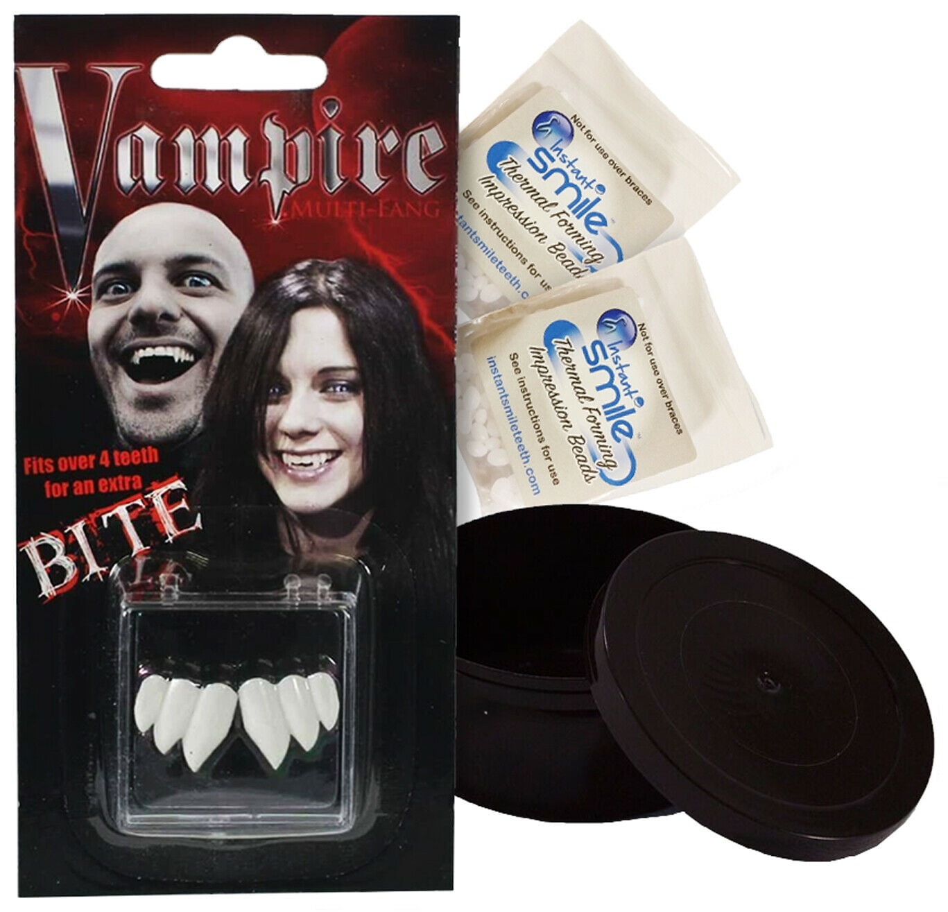 Billy Bob Vampire Fangs Costume Kit with Extra Fitting Beads and ...