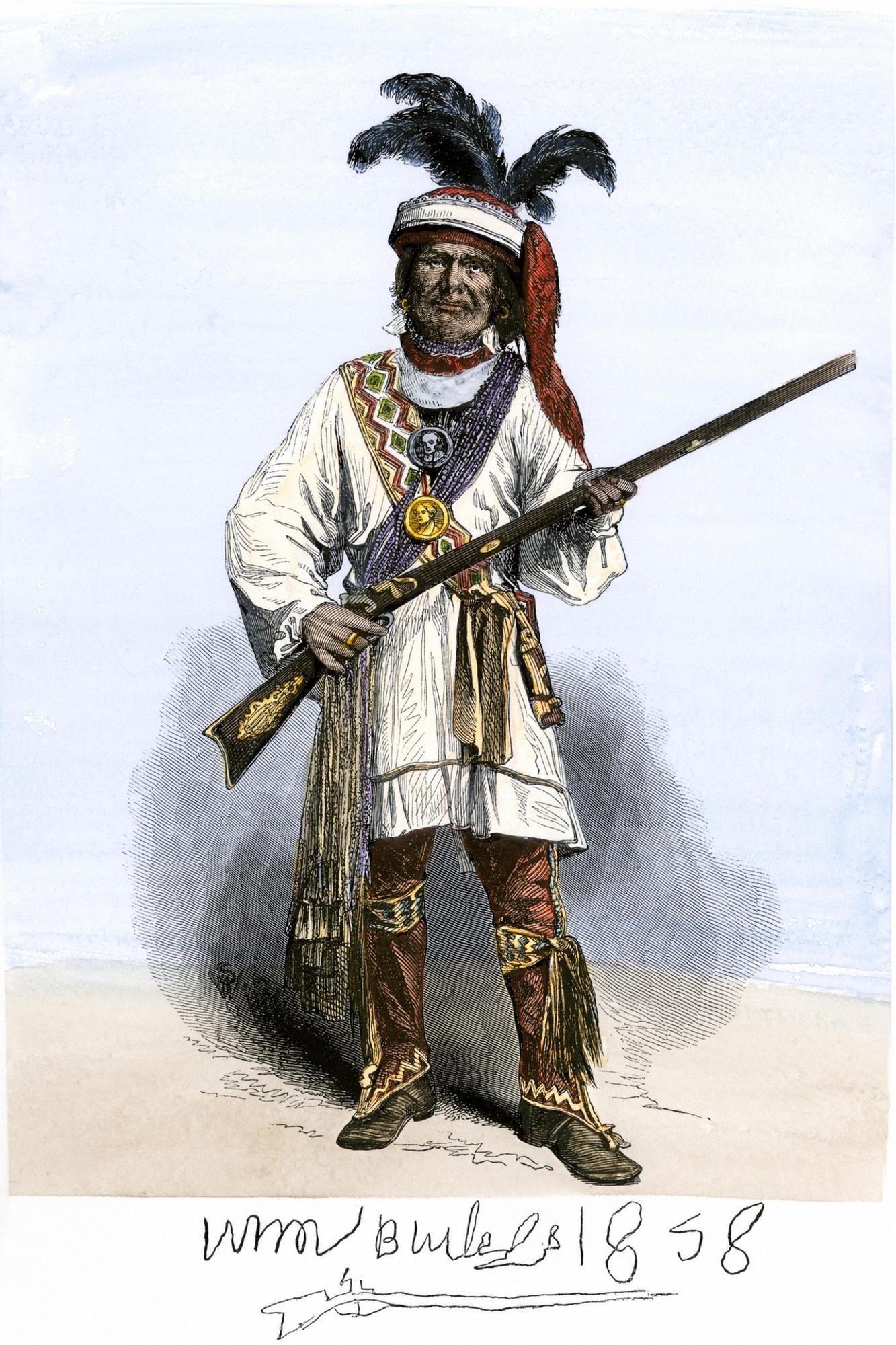 Art.com Billy Bowlegs, Chief of the Eastern Seminole Tribe, 1850s, with ...