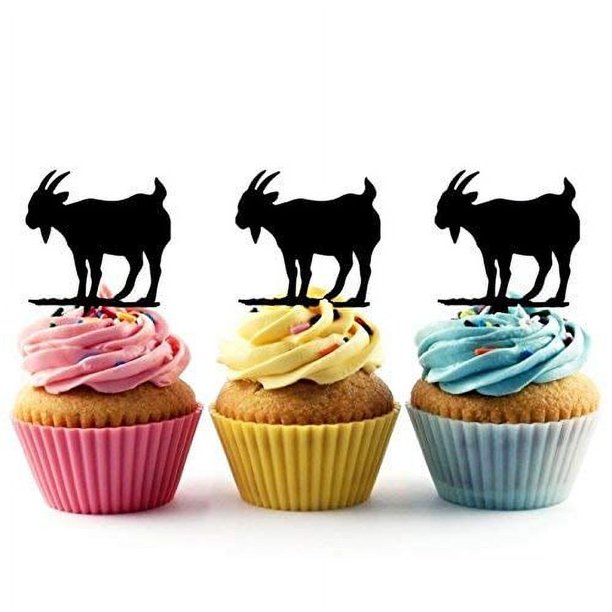 Billy Goat Silhouette Acrylic Cupcake Toppers 12 pcs - Walmart.com