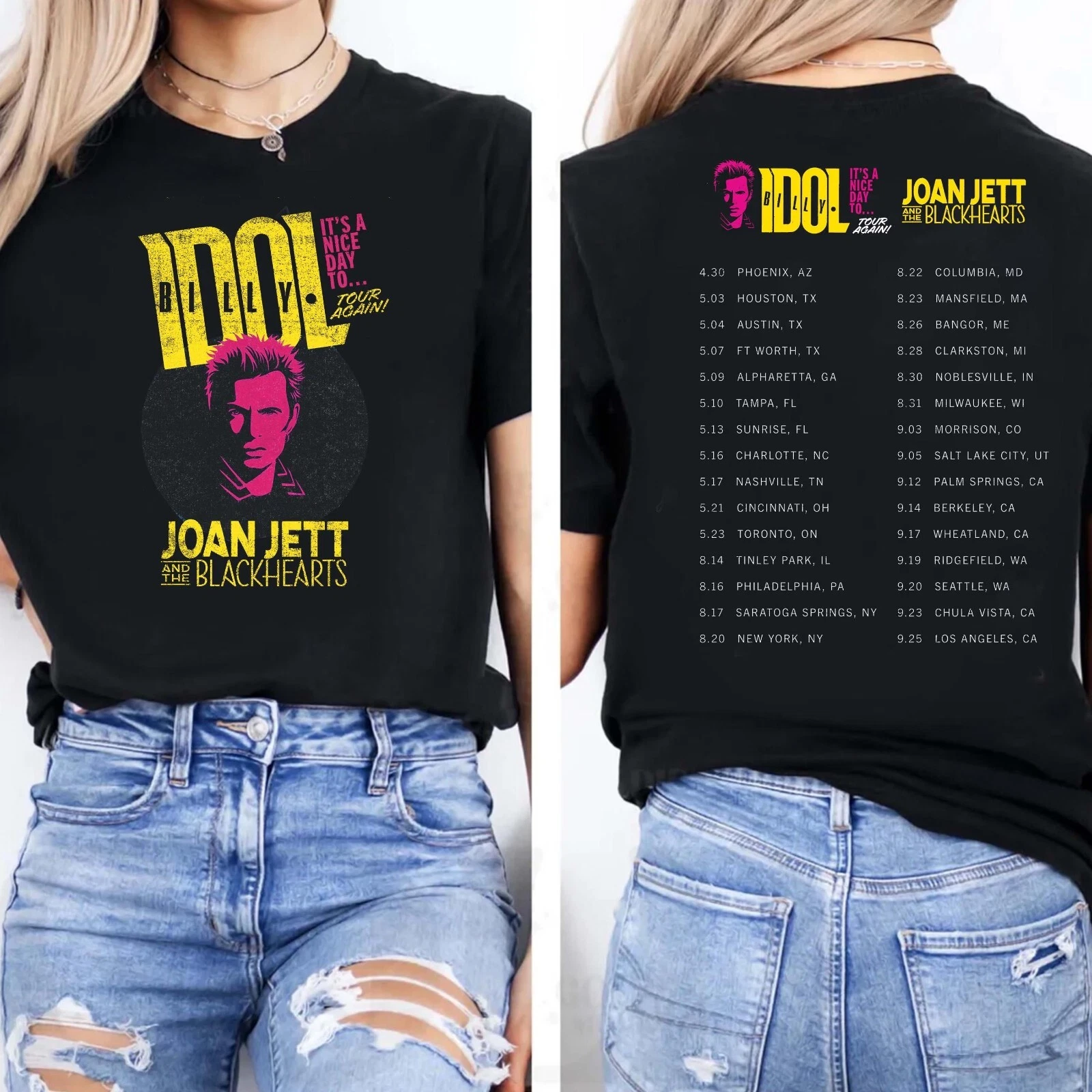 Billy Idol It's Nice Day To Tour Again 2025 T- Shirt, Billy Idol It's Nice Day To Tour Again Tee ...