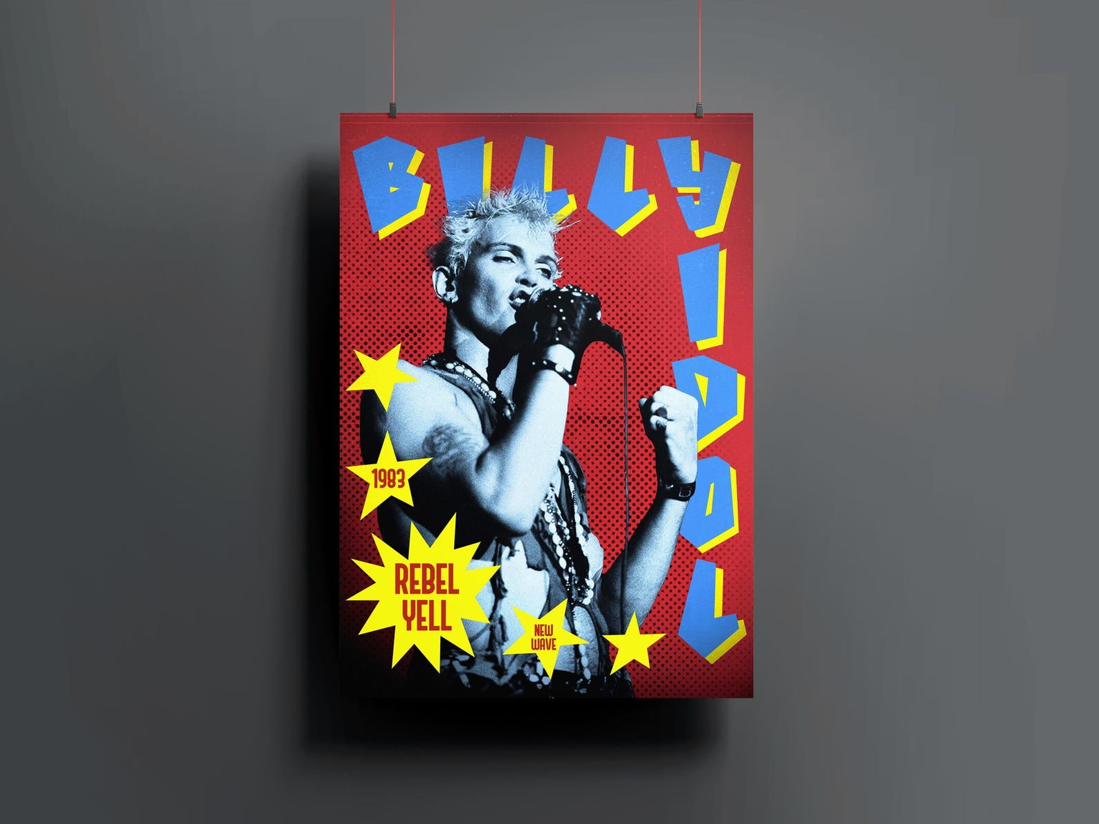 Billy Idol Rebel Yell Poster: 80s Punk Rock art, perfect for decorating ...