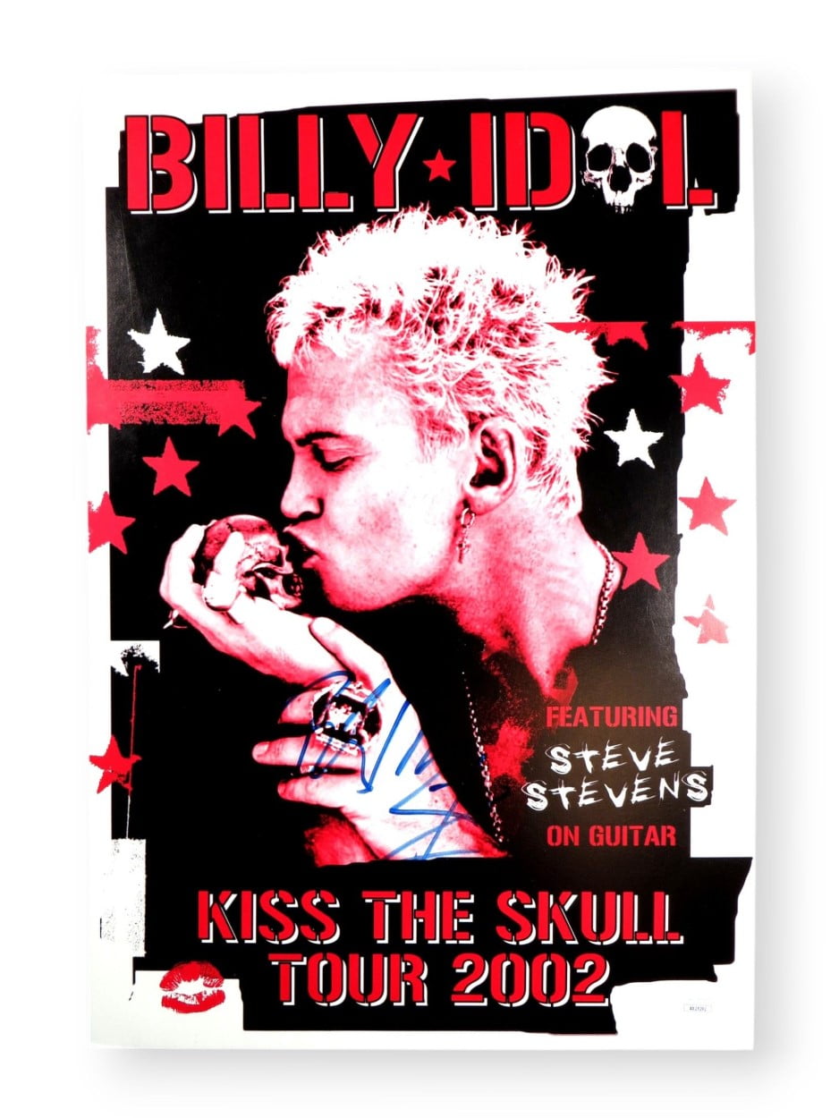 Billy Idol Signed Autographed 13X19 Poster 2002 Kiss the Skull Tour JSA ...
