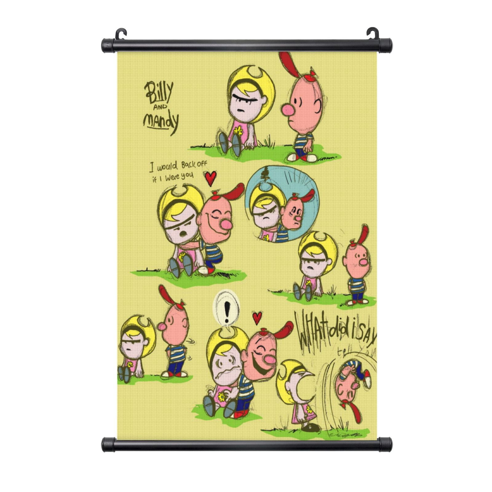 Billy & Mandy Poster Aesthetic Canvas PVC Shaft Wall Art Hanging Hanger ...