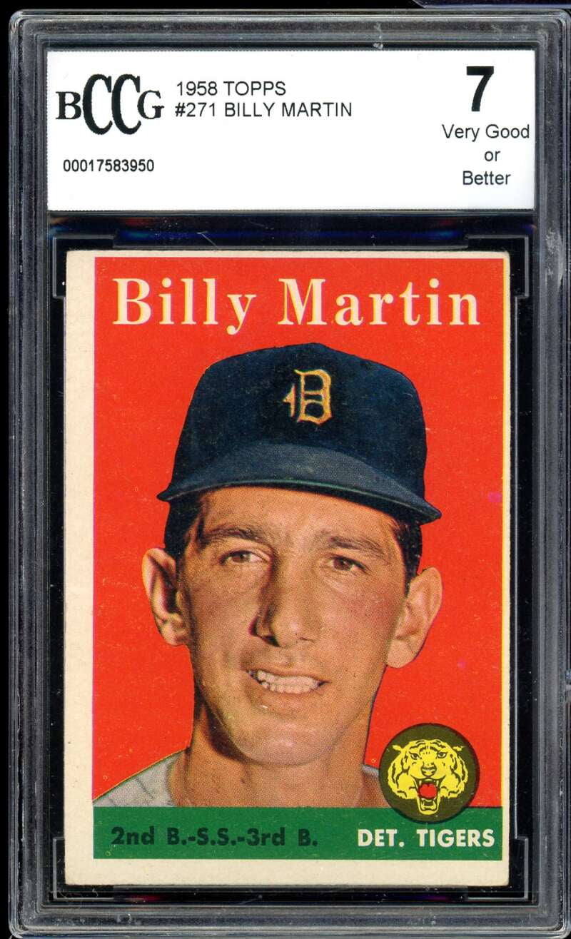 Billy Martin Card 1958 Topps #271 BGS BCCG 7 - Walmart.com