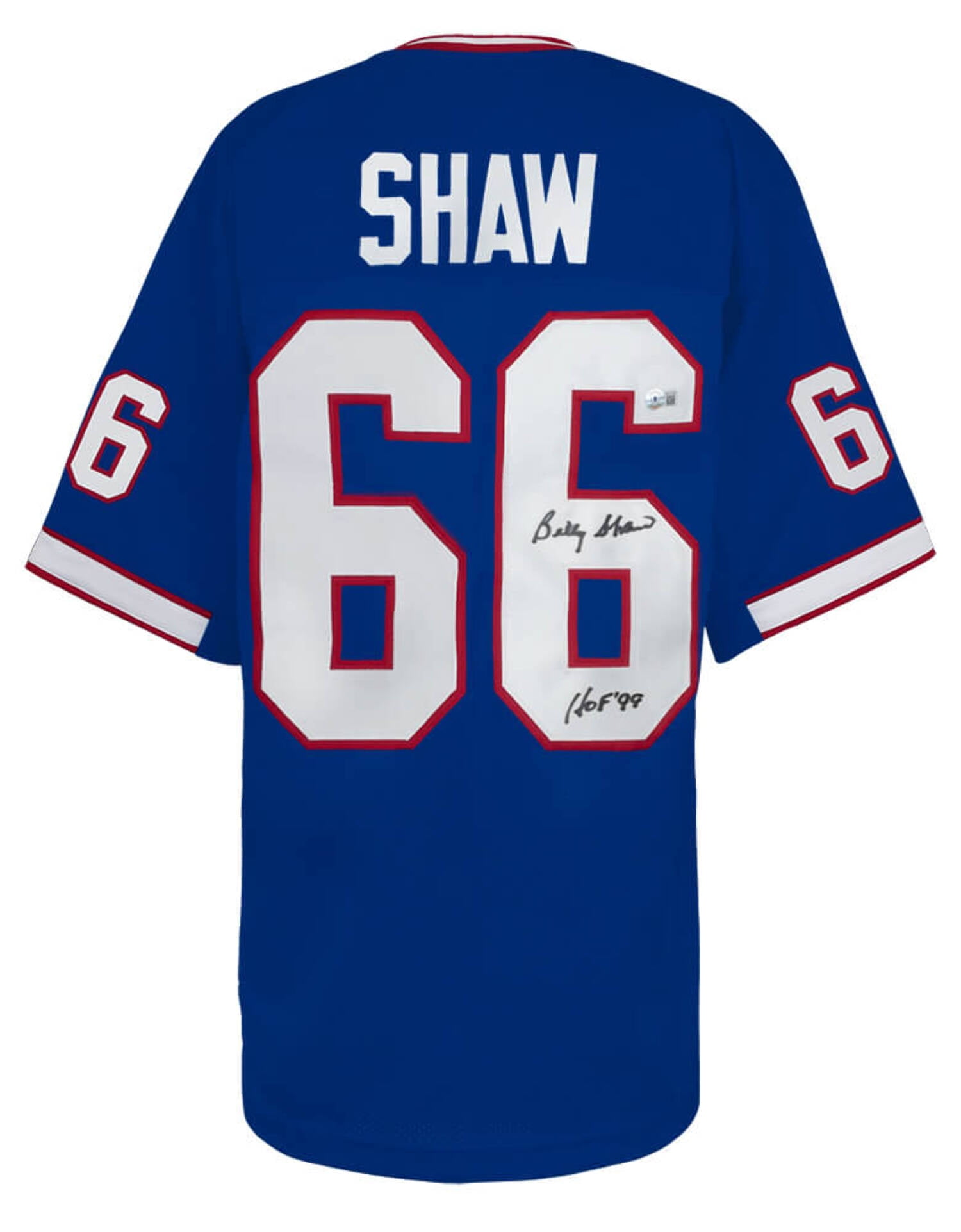 Billy Shaw Signed Blue Throwback Custom Football Jersey w/HOF'99 ...