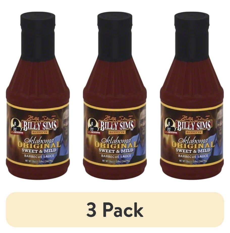 (3 pack) Billy Sims Oklahoma Original Sweet & Mild Barbecue Sauce, 20 ...